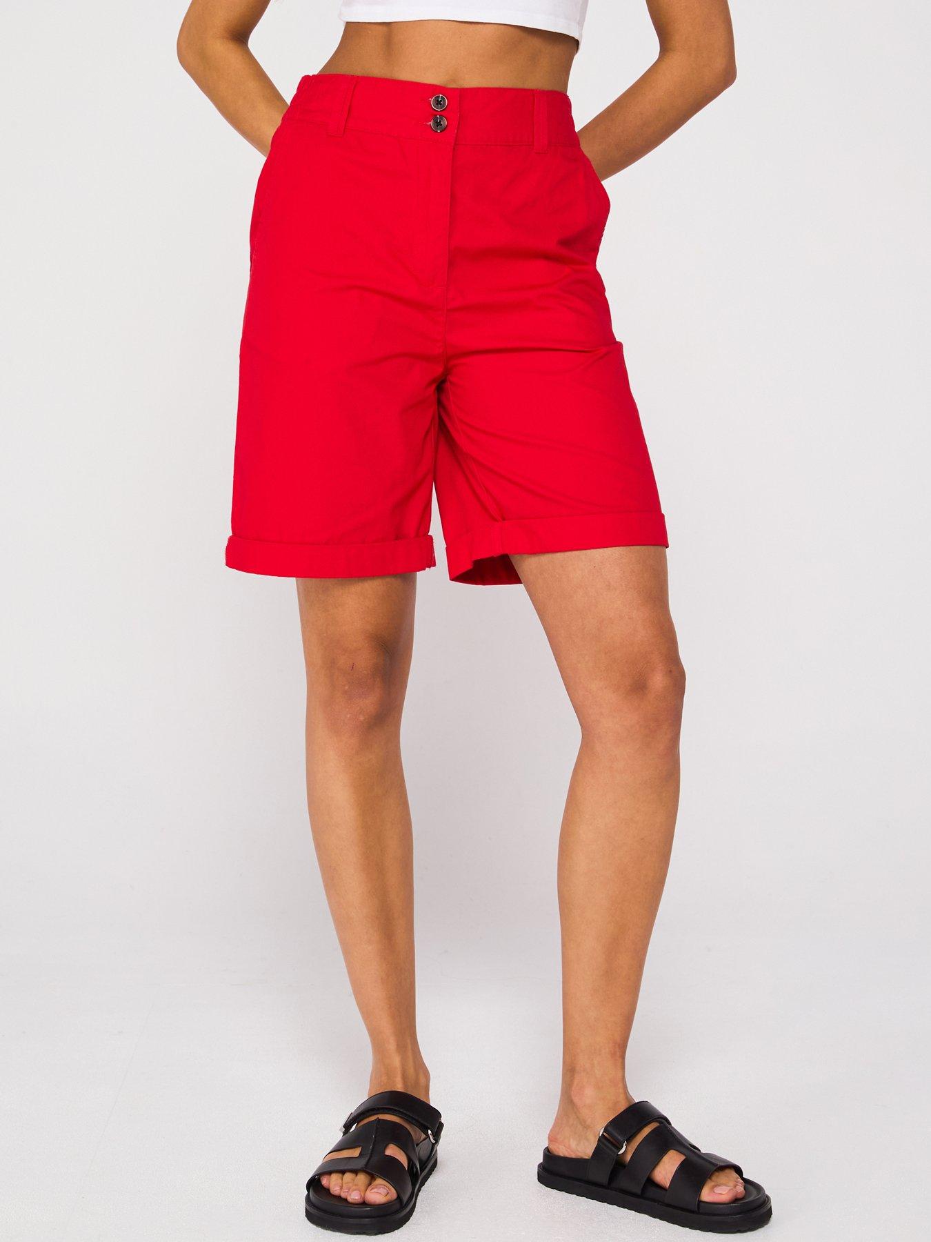 Everyday Poplin Longline Shorts - Washed Red | Very