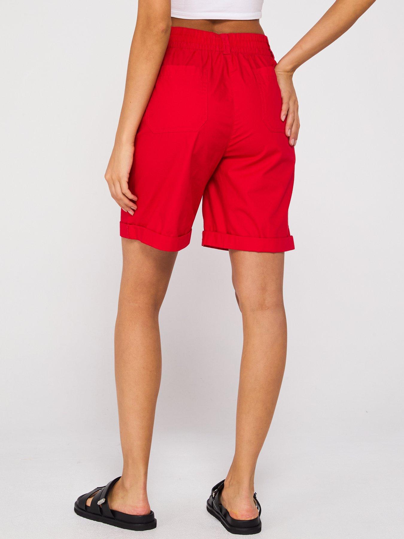 Everyday Poplin Longline Shorts - Washed Red | Very