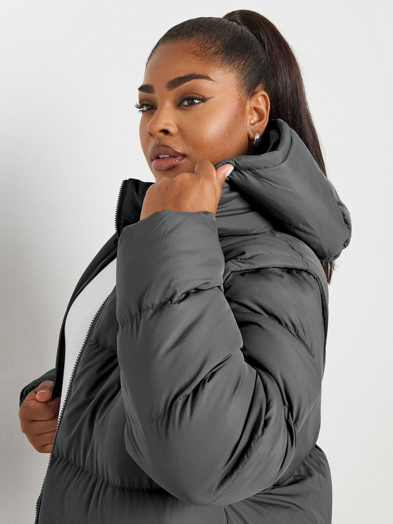 Yours Curve 2 In 1 Padded Jacket Grey | Very
