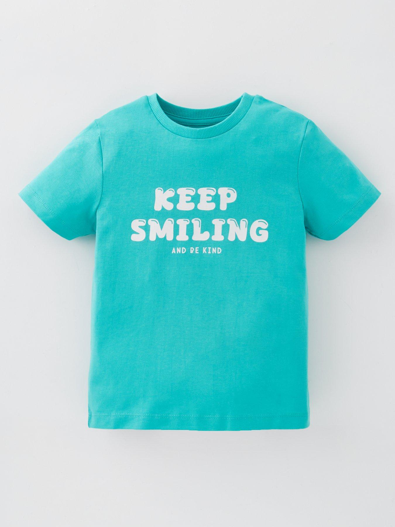 Everyday Boys Short Sleeve Keep Smiling T-Shirt - Multi | Very