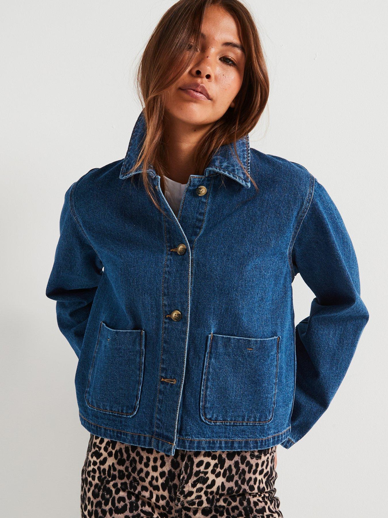 Only Denim Long Sleeve Pocket Jacket - Blue | Very