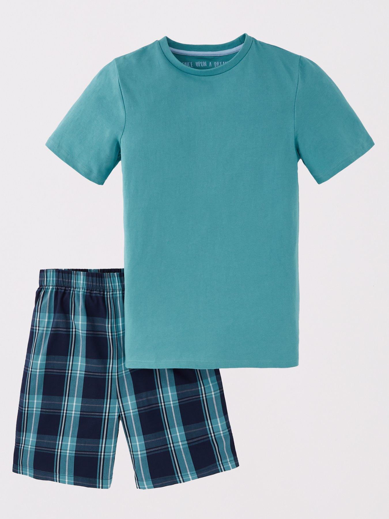 V by Very Boys 2 Pack Jersey Check Pyjamas - Multi | Very