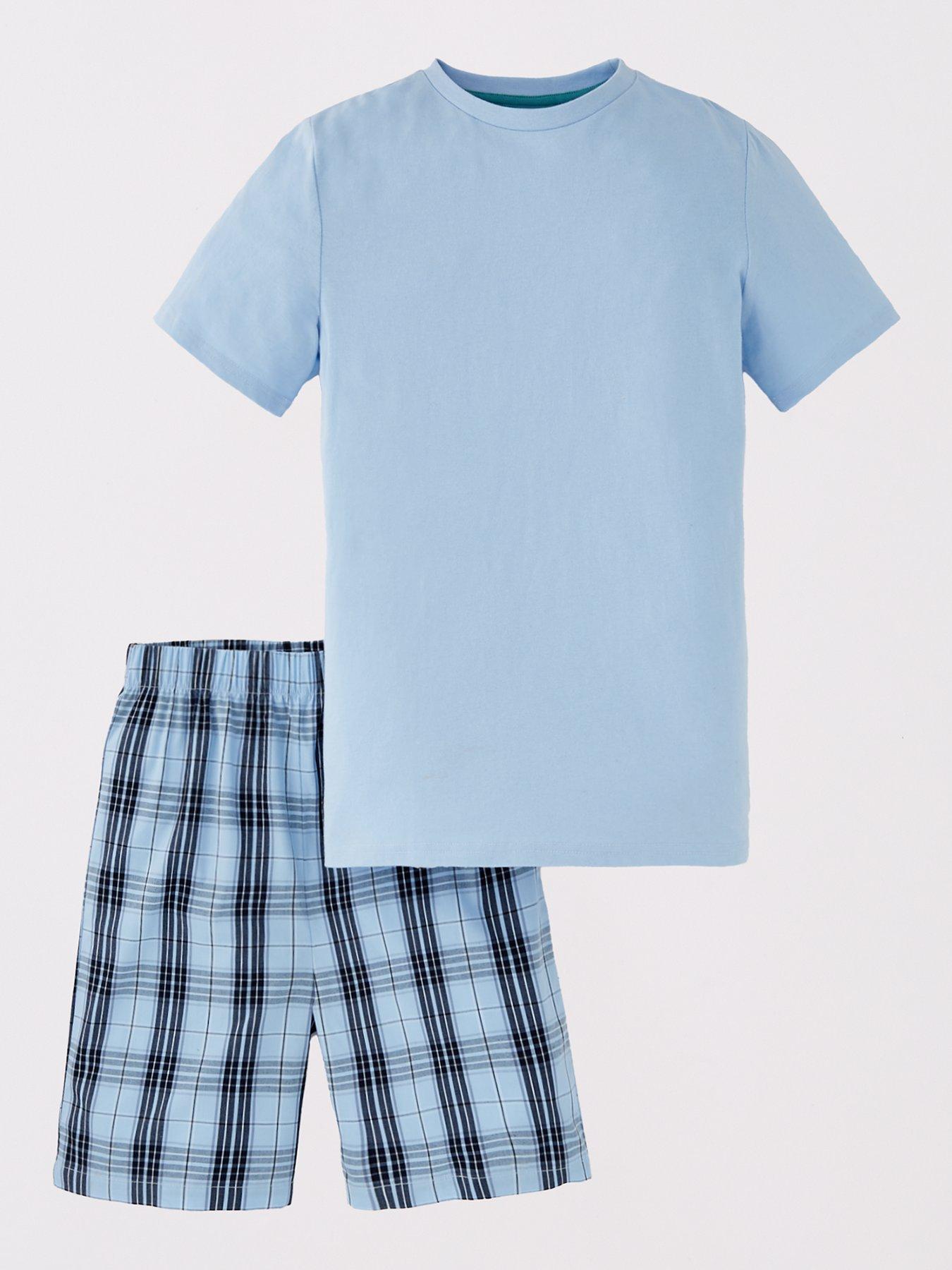 V by Very Boys 2 Pack Jersey Check Pyjamas - Multi | Very