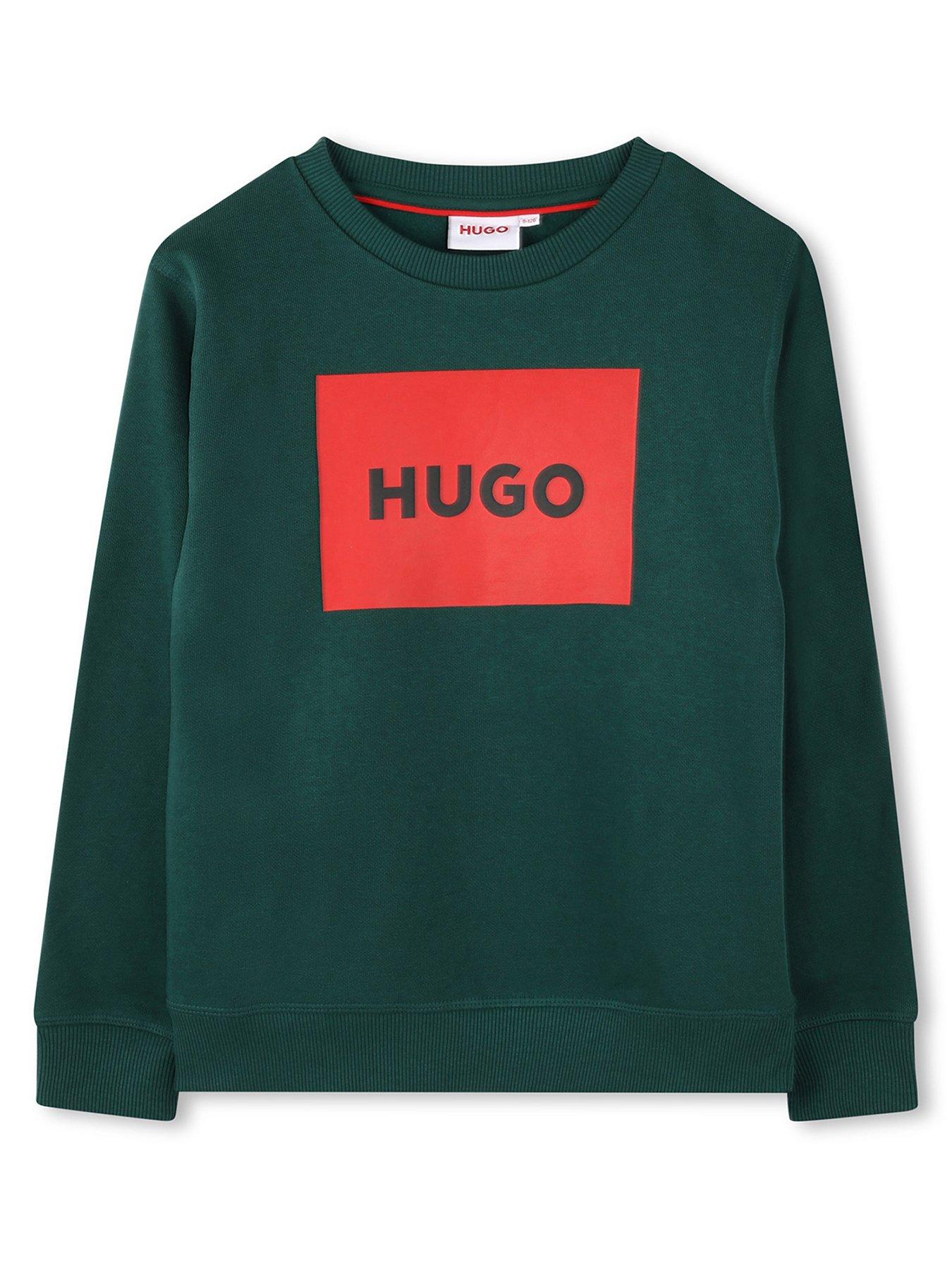 HUGO Boys Square Logo Sweatshirt - Green | Very