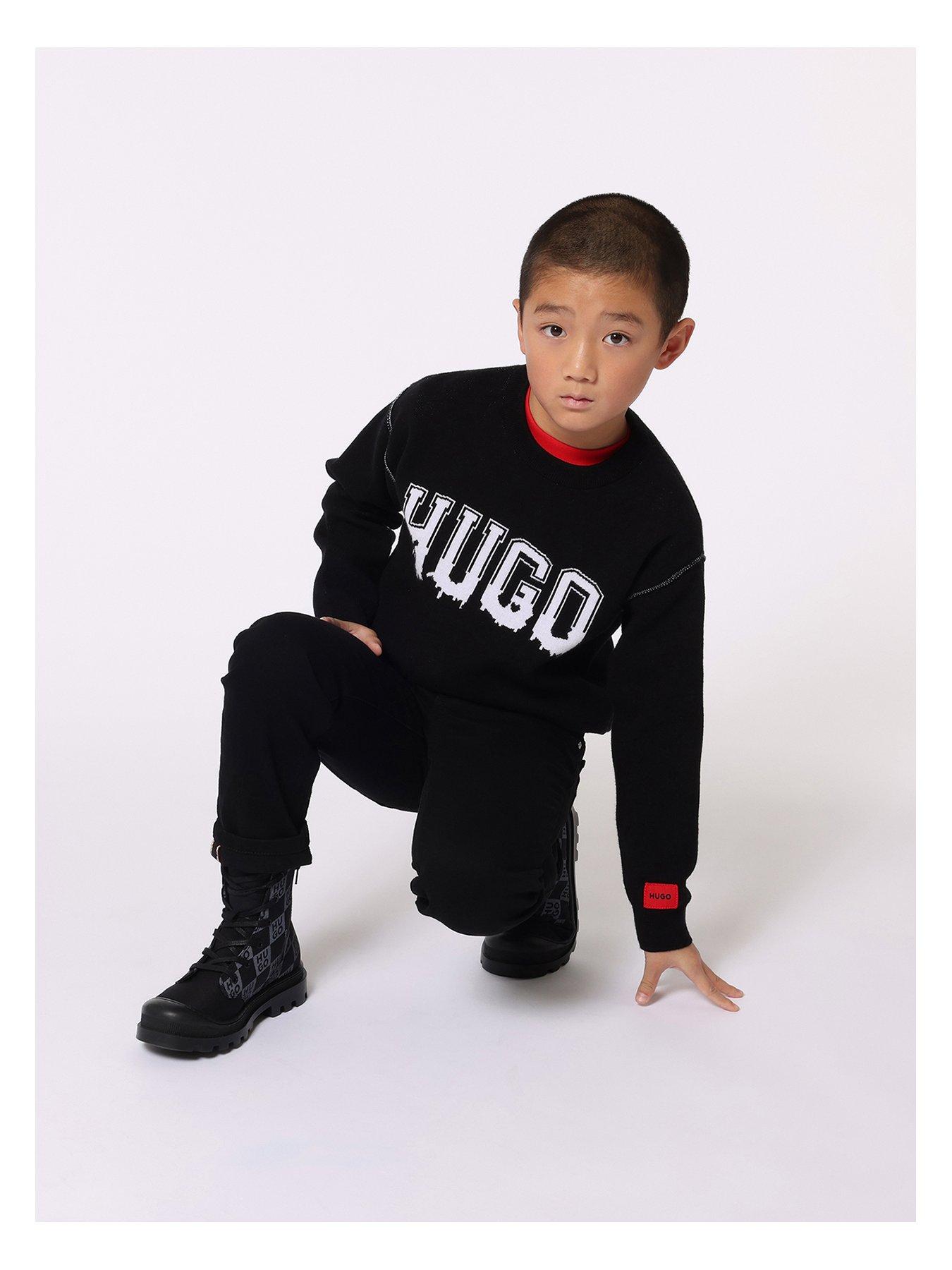 HUGO Boys Logo Jumper - Black | Very