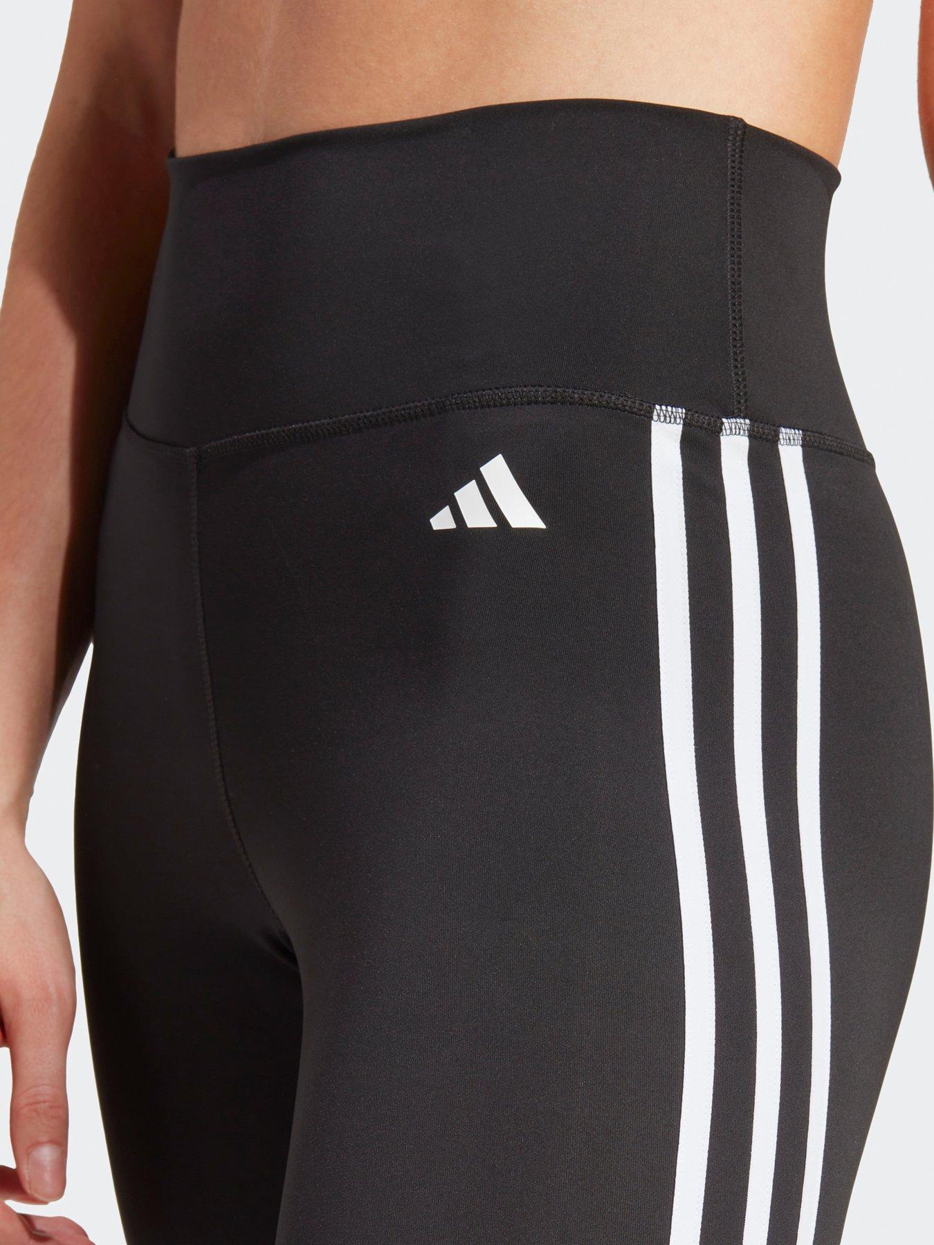 adidas Train Essentials 3-Stripes High-Waisted 7/8 Leggings - Black | Very