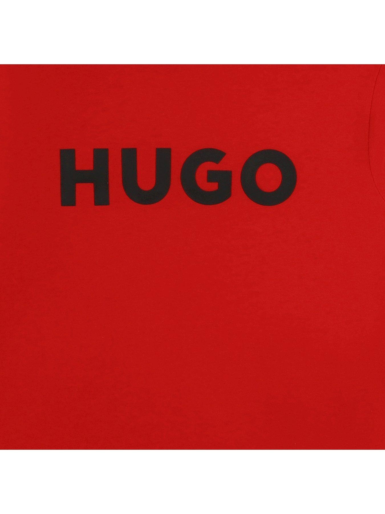 HUGO Boys Long Sleeve T-shirt - Red | Very.co.uk