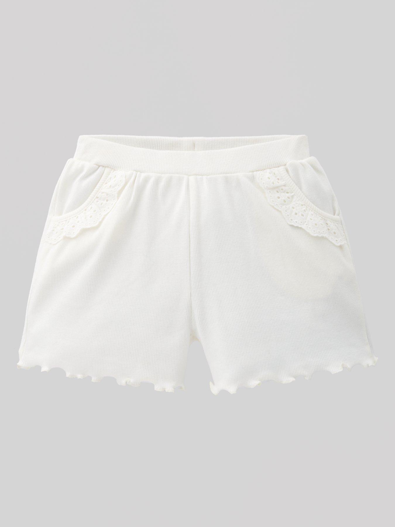 Mini V by Very Girls 2 Pack Broderie Trim Shorts - Multi | Very