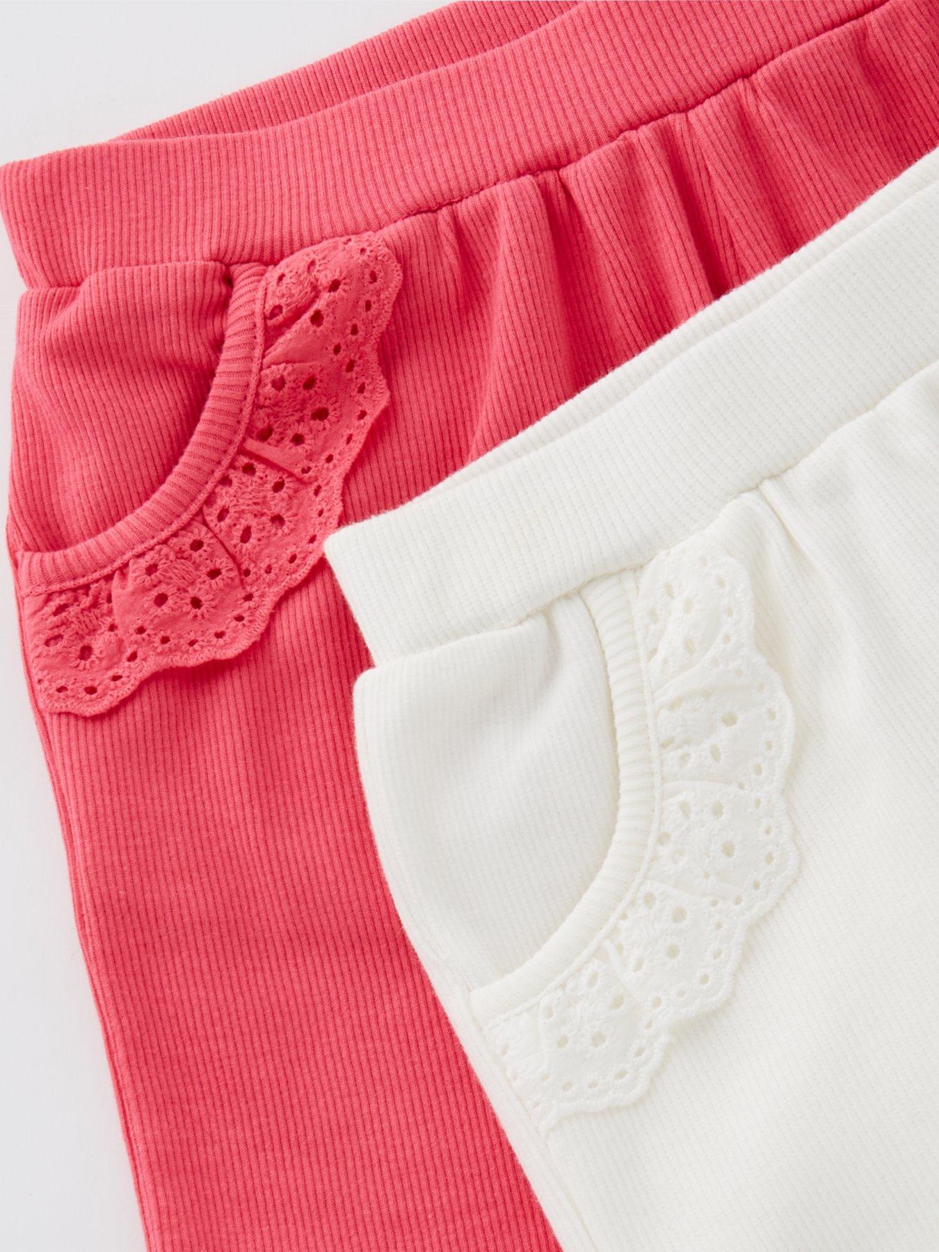 Mini V by Very Girls 2 Pack Broderie Trim Shorts - Multi | Very