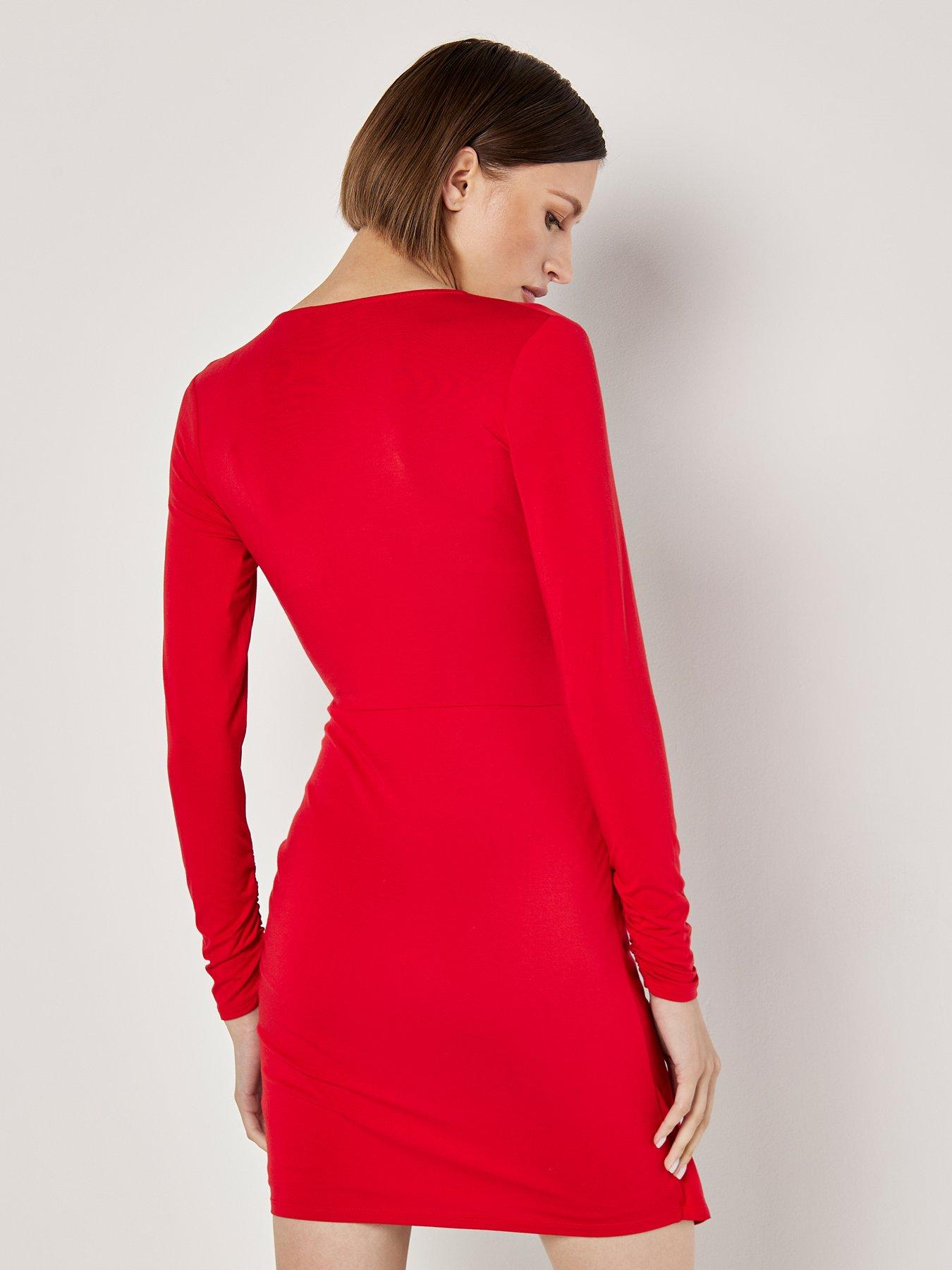 Apricot Jersey Side Ruched Wrap Dress | Very