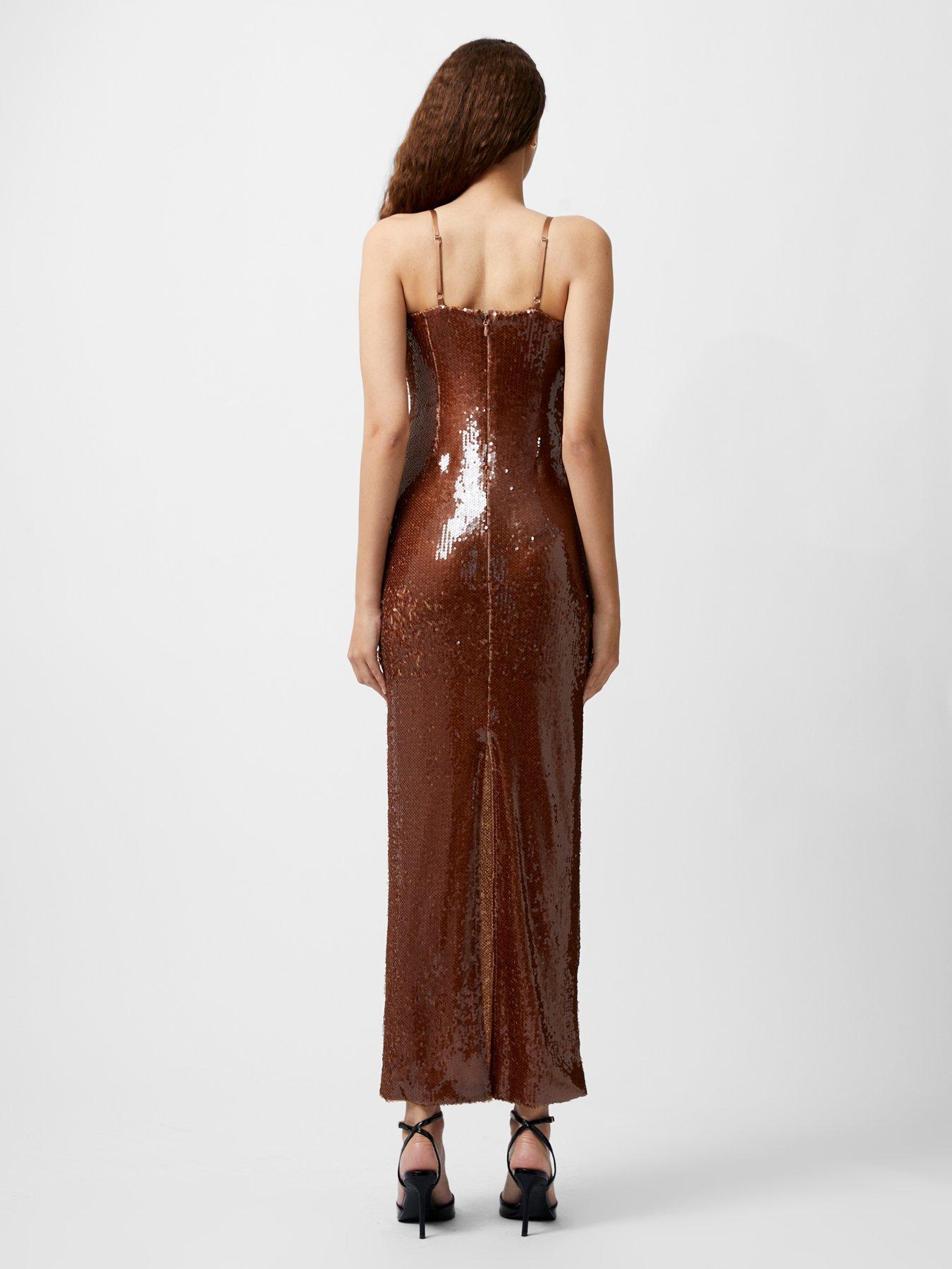 French Connection Sequin Strappy Maxi Dress With Sweetheart Neckline ...