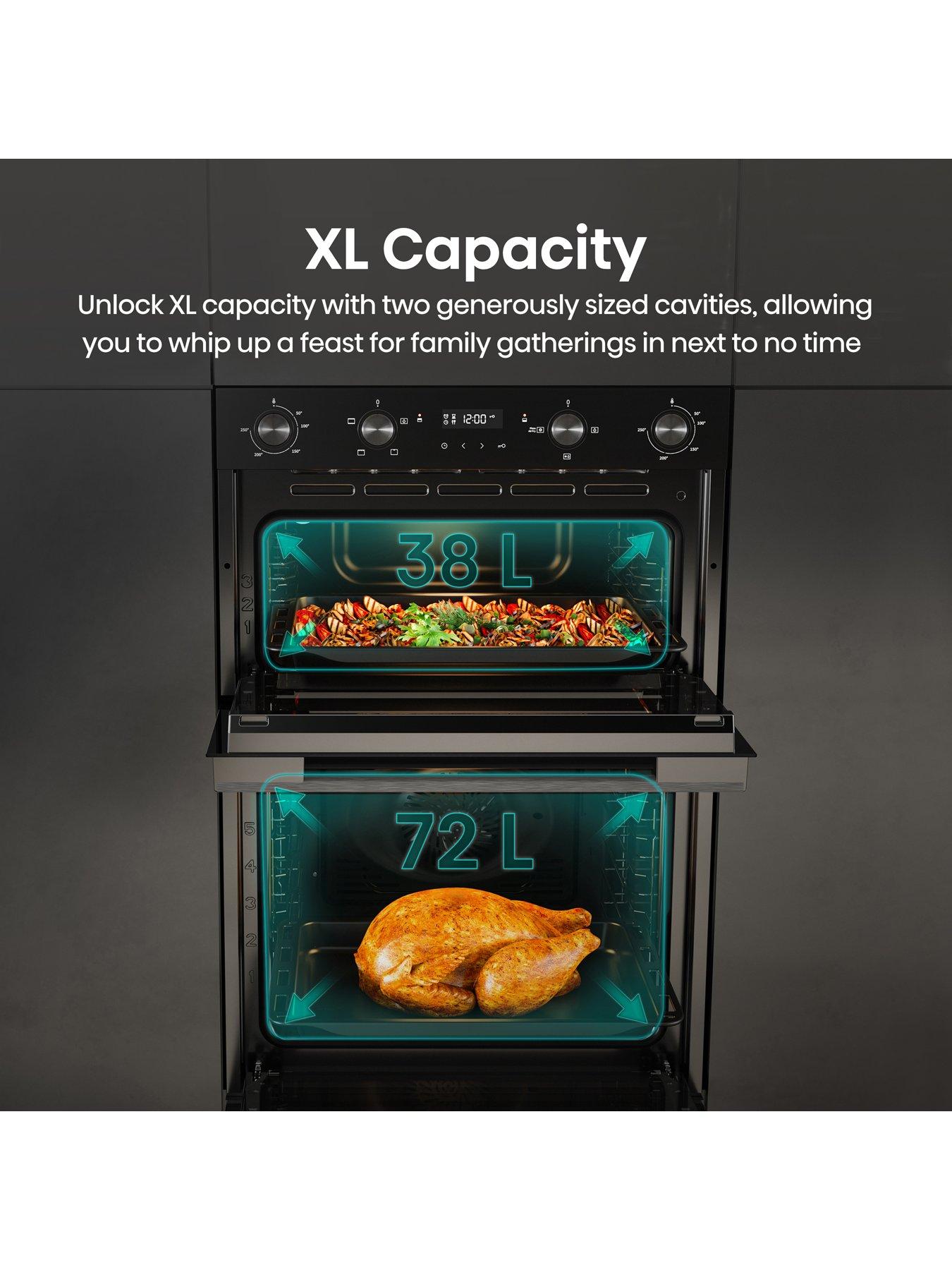 Hisense Hi6 BID914221ADBG 72/38L Built In Double Oven with Enamel ...