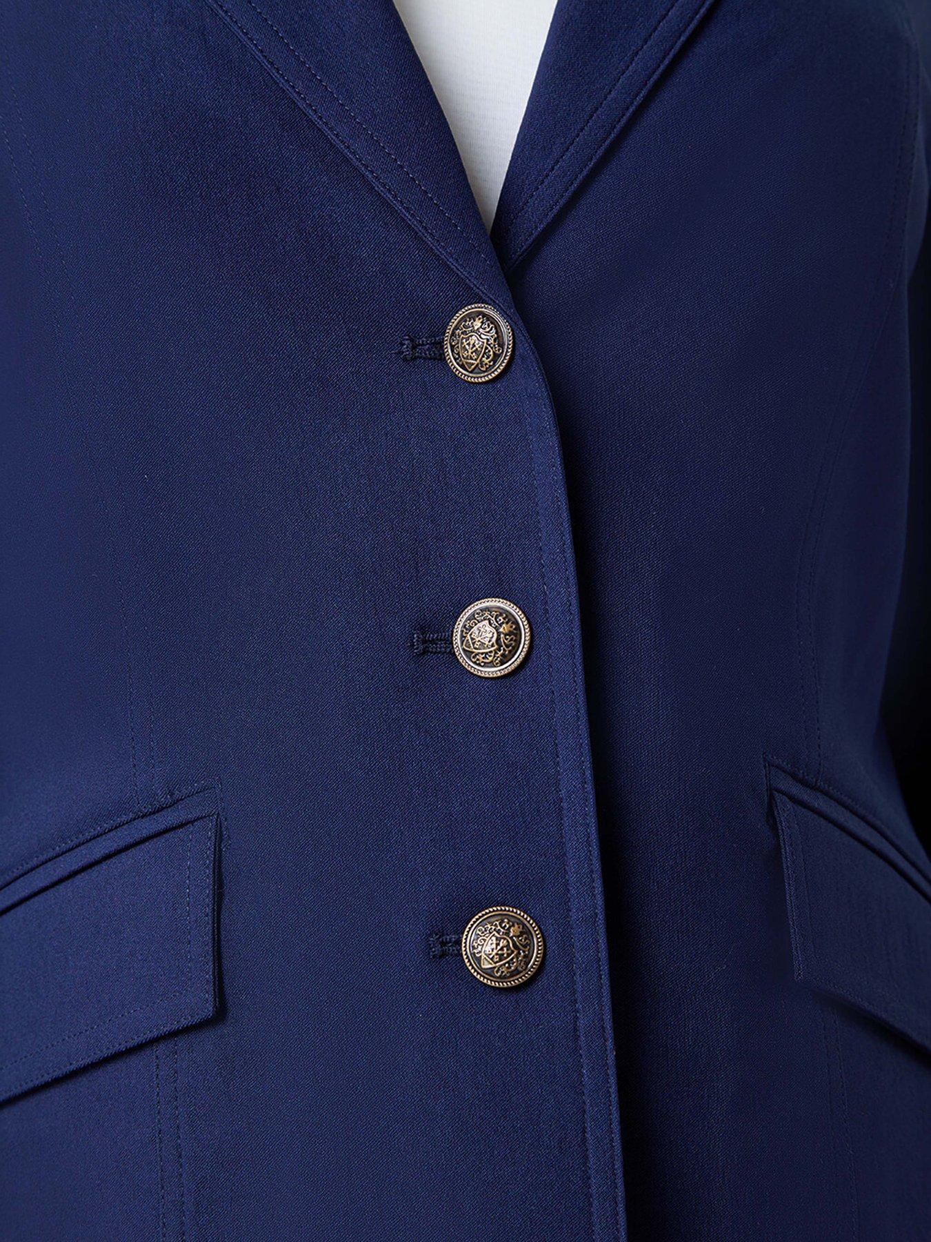 Roman Button Detail Stretch Blazer - Navy | Very