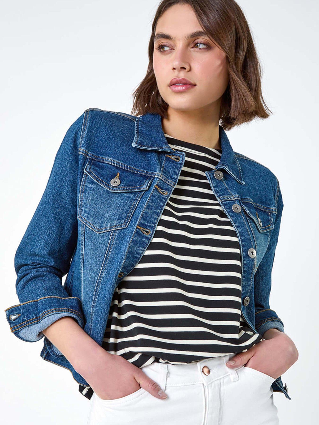 Roman Cotton Blend Stretch Denim Jacket - Indigo | Very