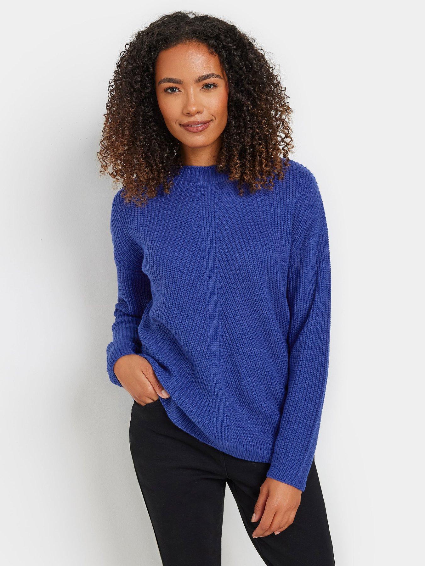 M&Co Cobalt Funnel Neck Stitch Jumper - Blue | Very
