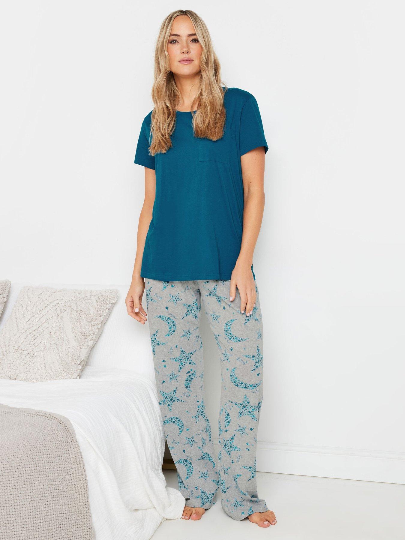Long Tall Sally Tall Star In Stars Wide Leg Pj Set - Blue | Very