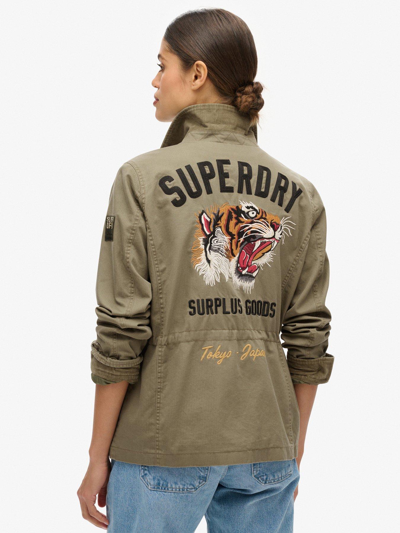 Superdry Embroidered Military Jacket - Green | Very