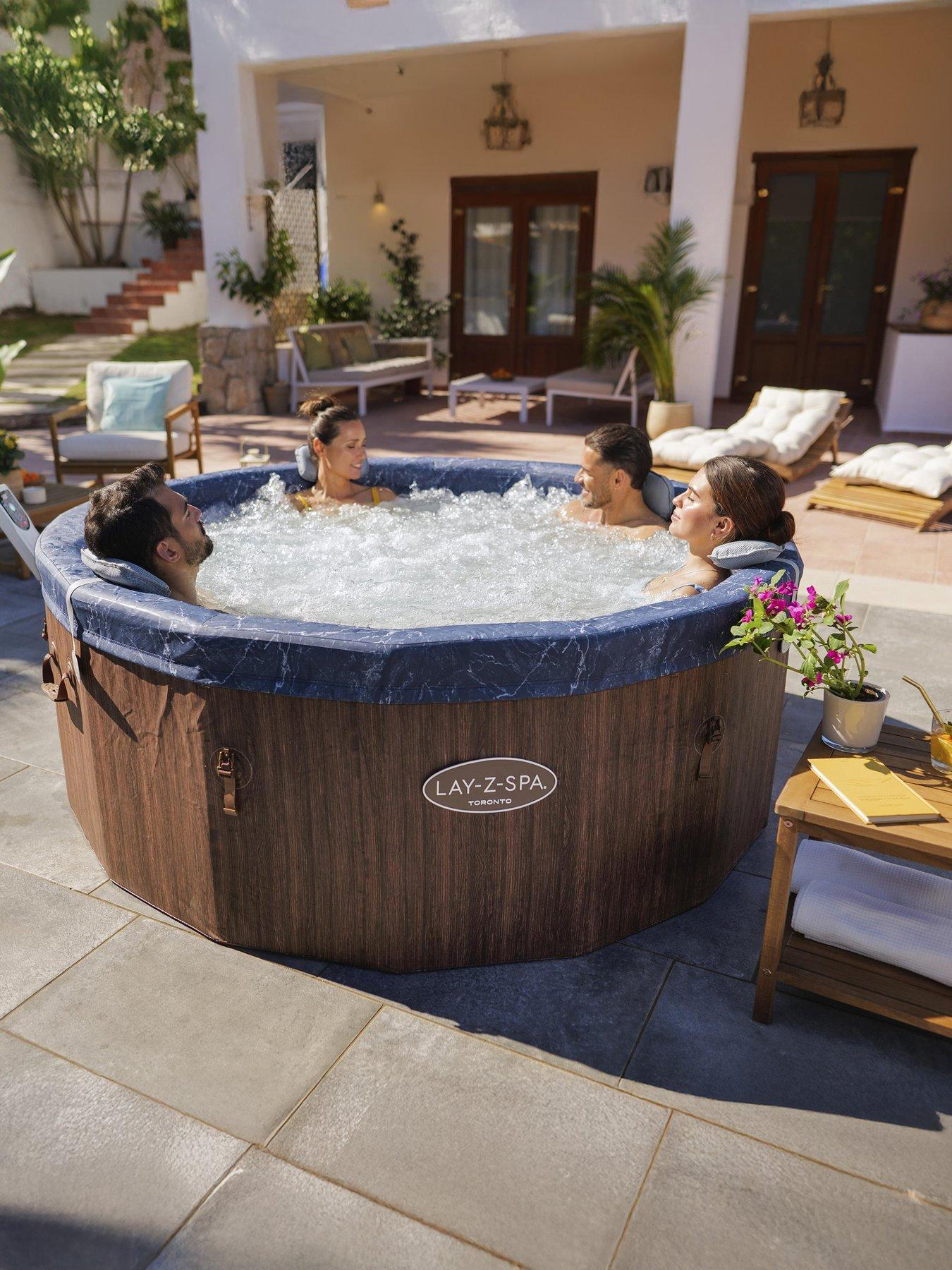 Lay-Z-Spa Toronto ThermaCore UltraFit Smart AirJet 7 Brown Wood Round ...
