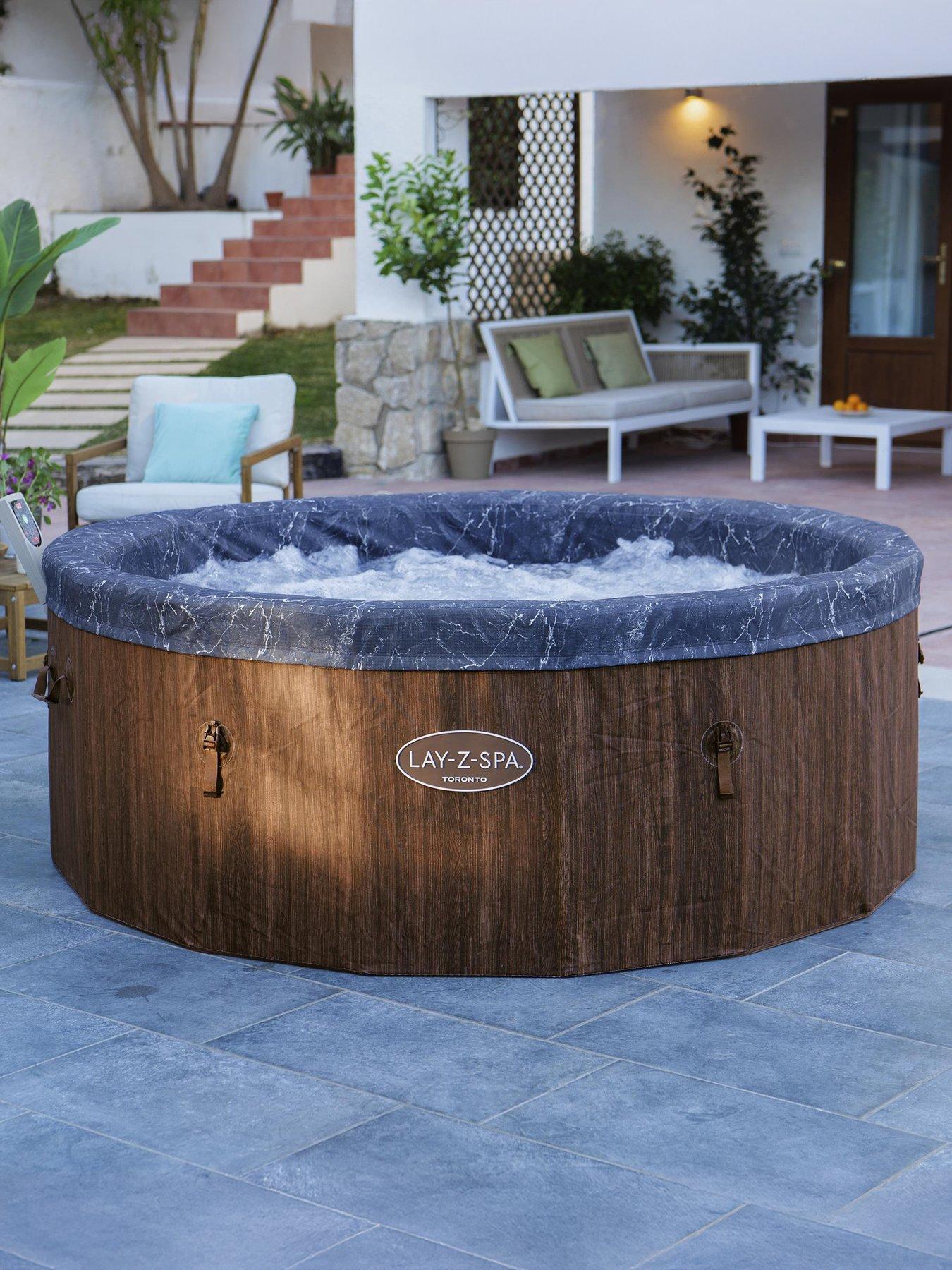 Lay-Z-Spa Toronto ThermaCore UltraFit Smart AirJet 7 Brown Wood Round ...
