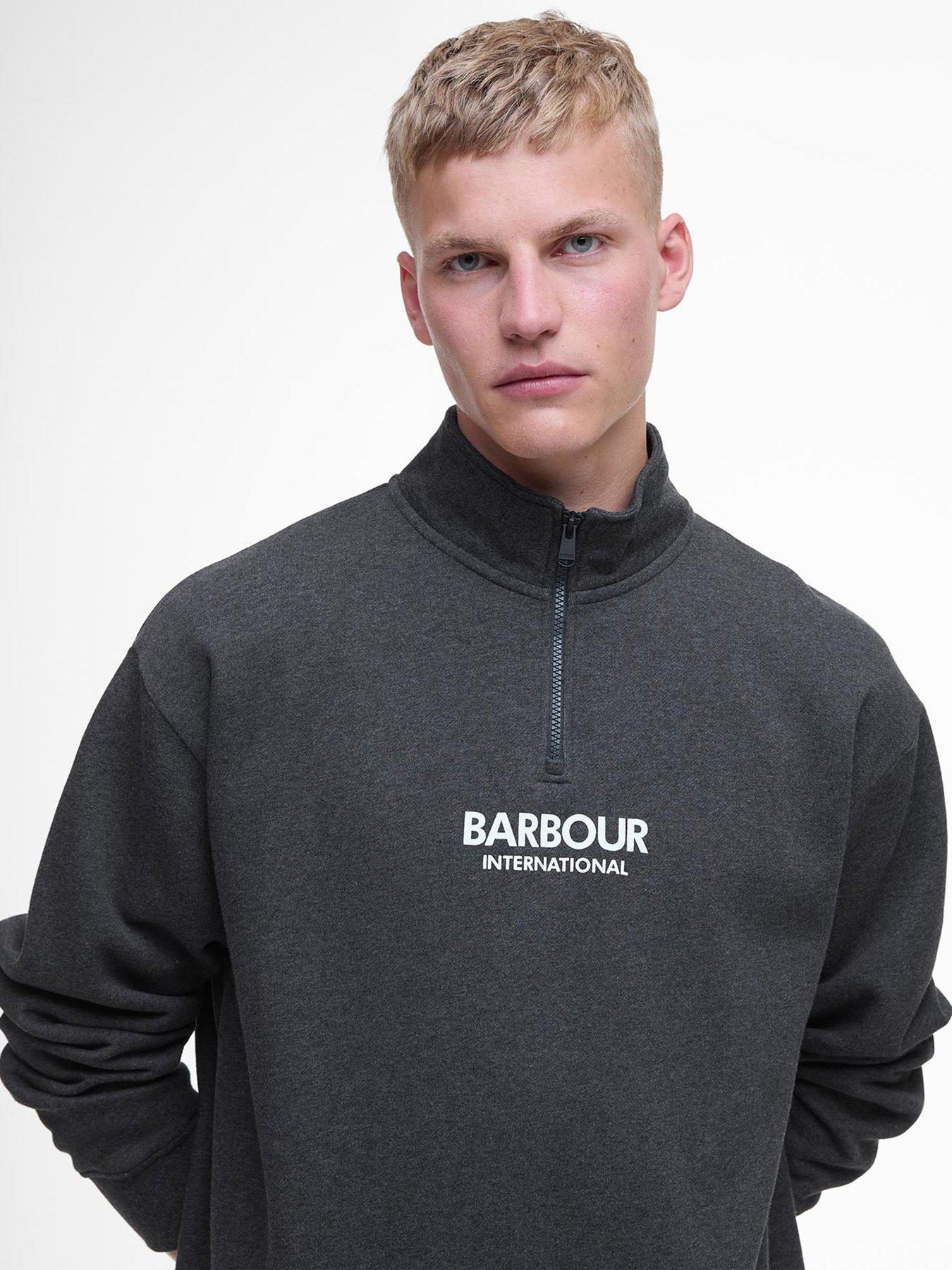 Barbour International Formula Oversized Half Zip Sweat Top - Dark Grey ...