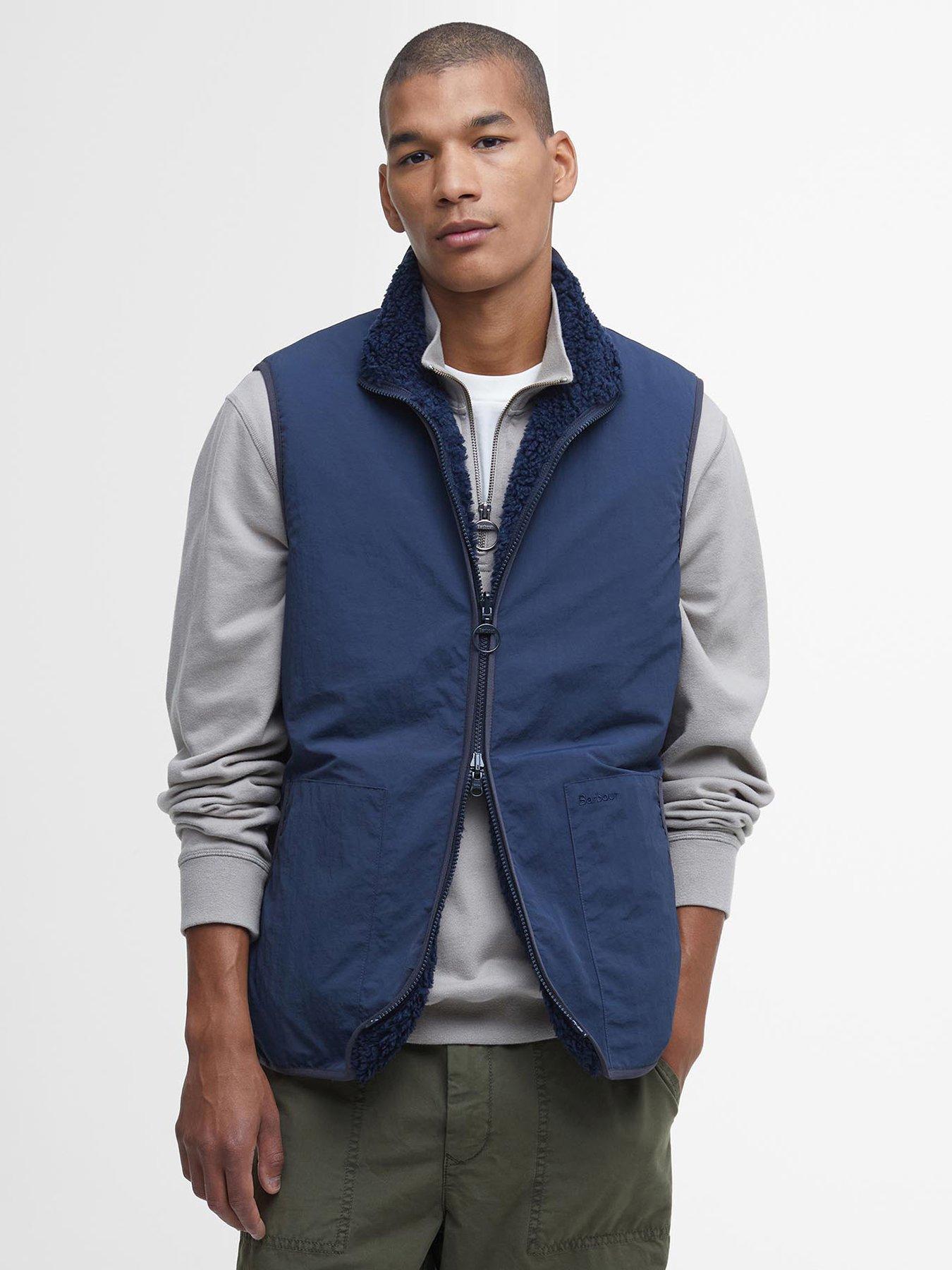 Barbour Reversible Fleece Gilet - Navy | Very