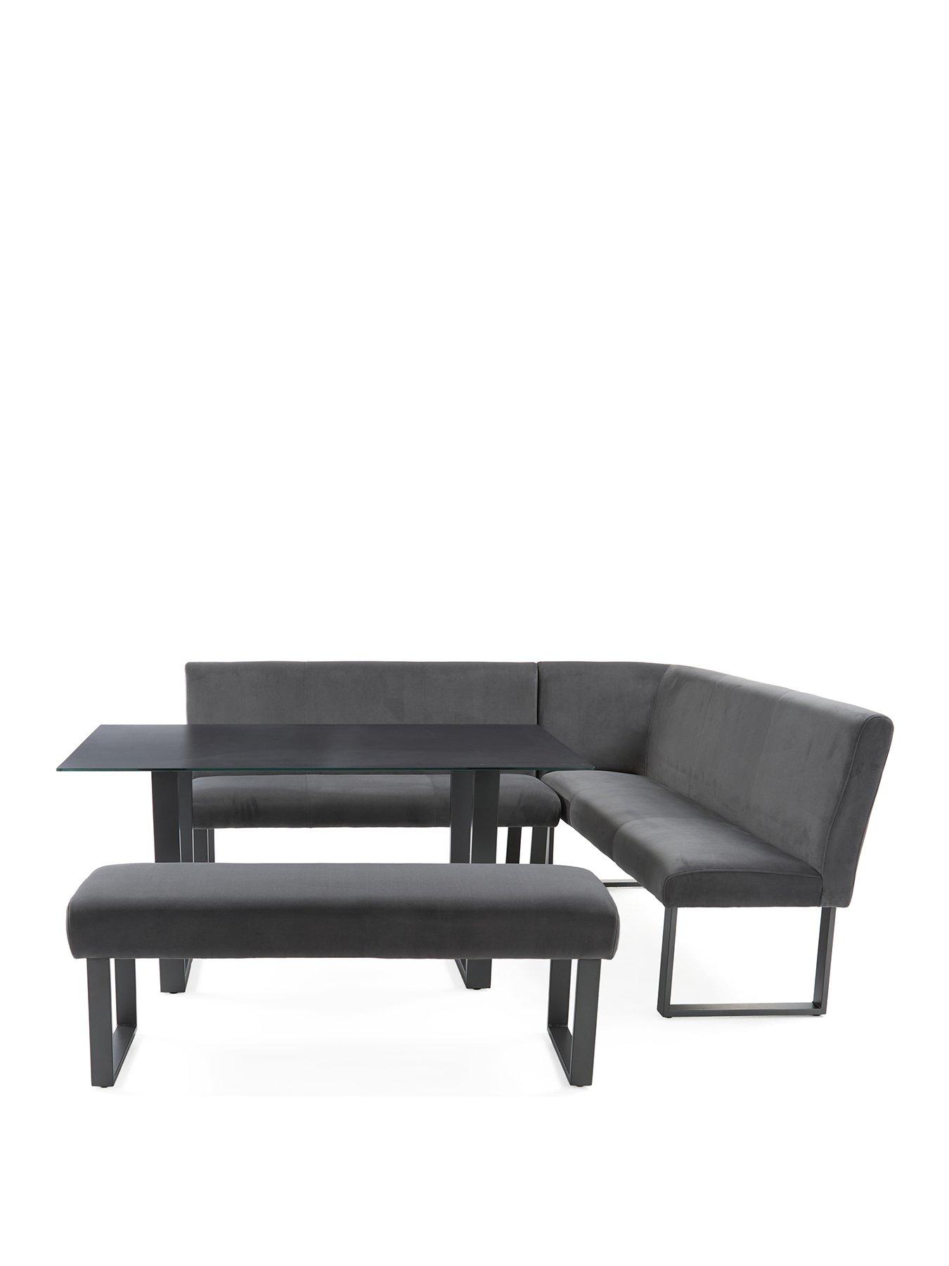 Very Home Nevada 160 cm Long Dining Table + Corner Seat and Bench ...