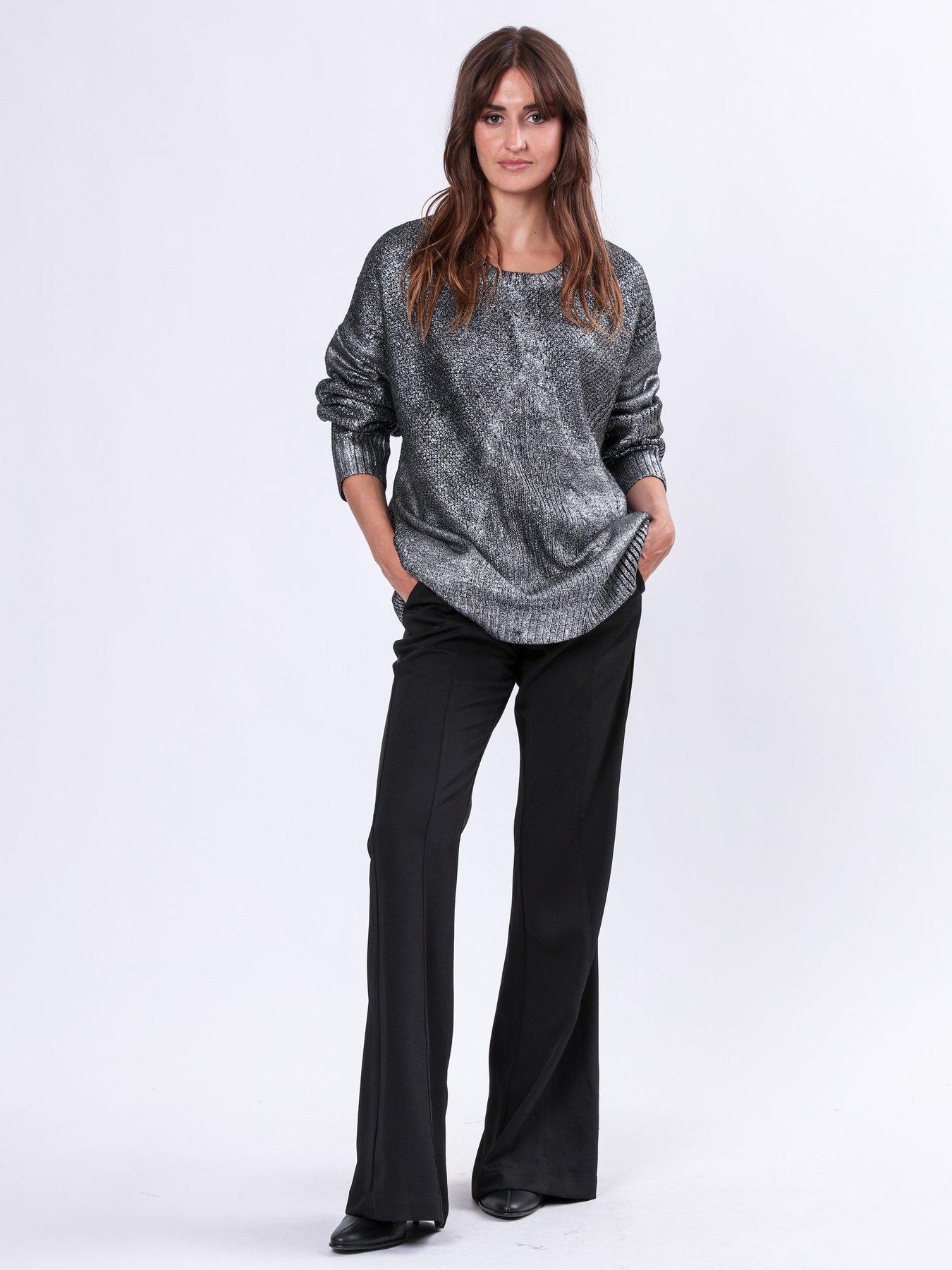 Religion Cable Knit Metallic Jumper - Silver | Very