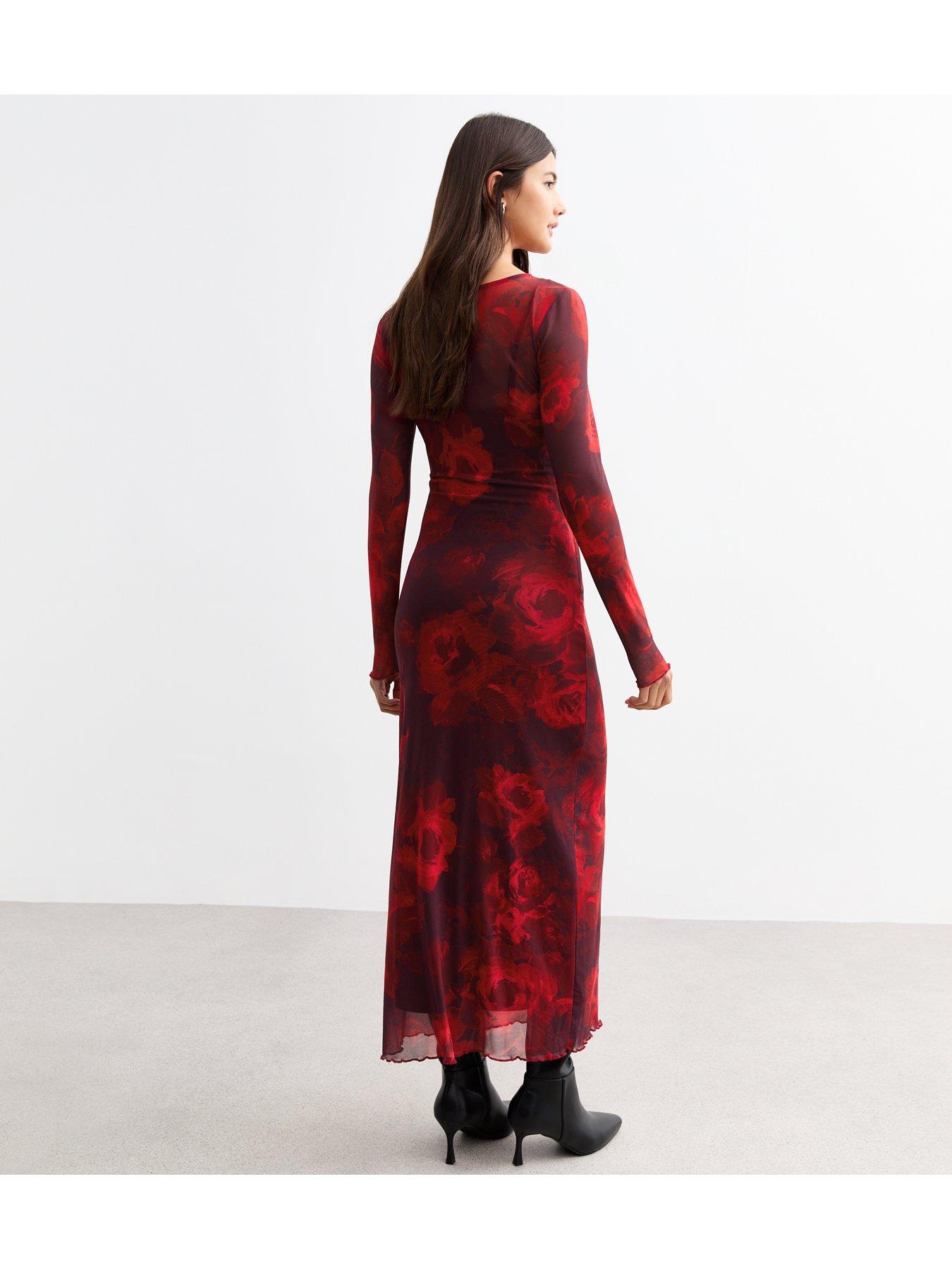 New Look Mesh Midi Dress - Red | Very