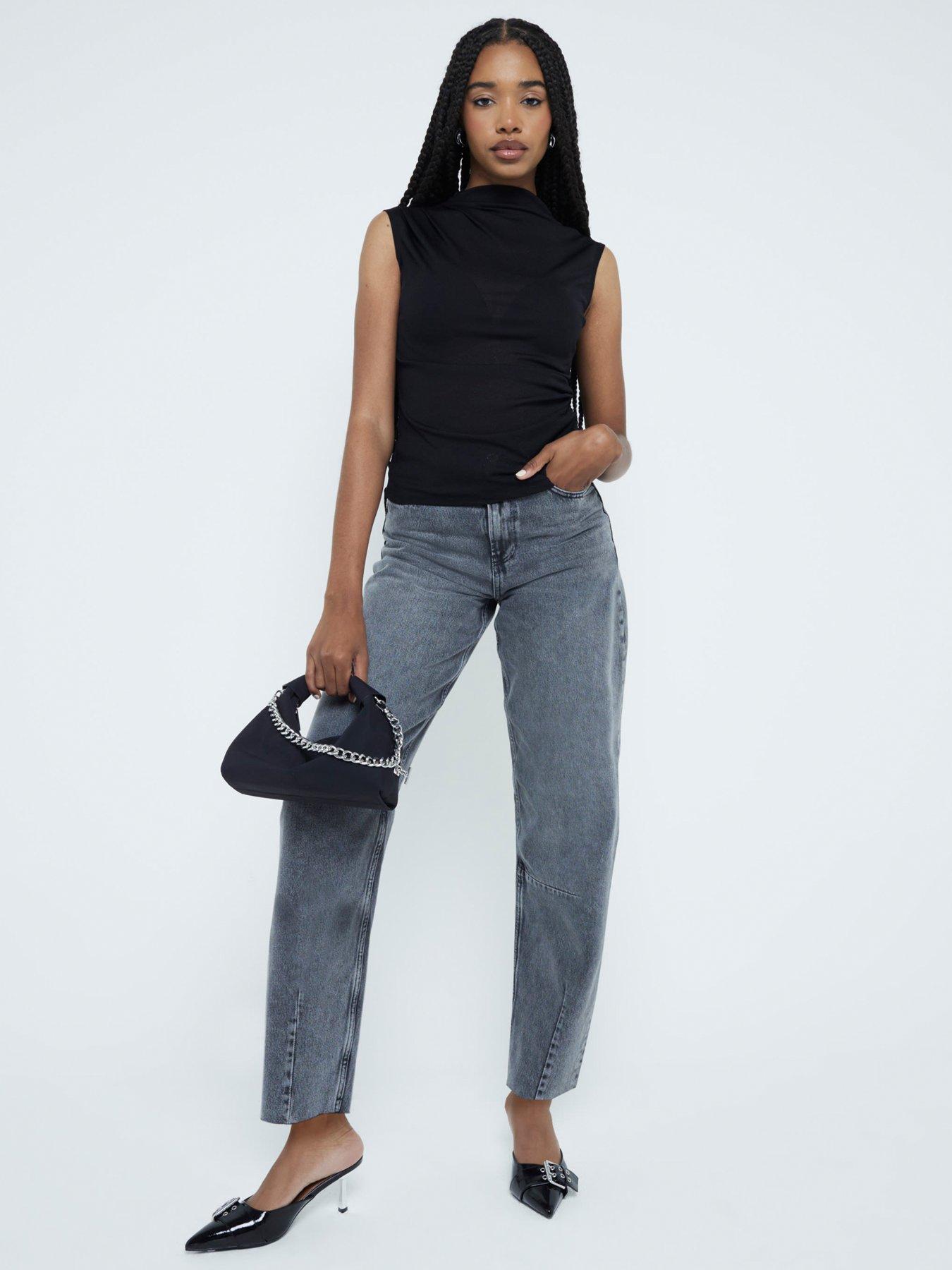 River Island Drape Ruched Tank Top - Black | Very