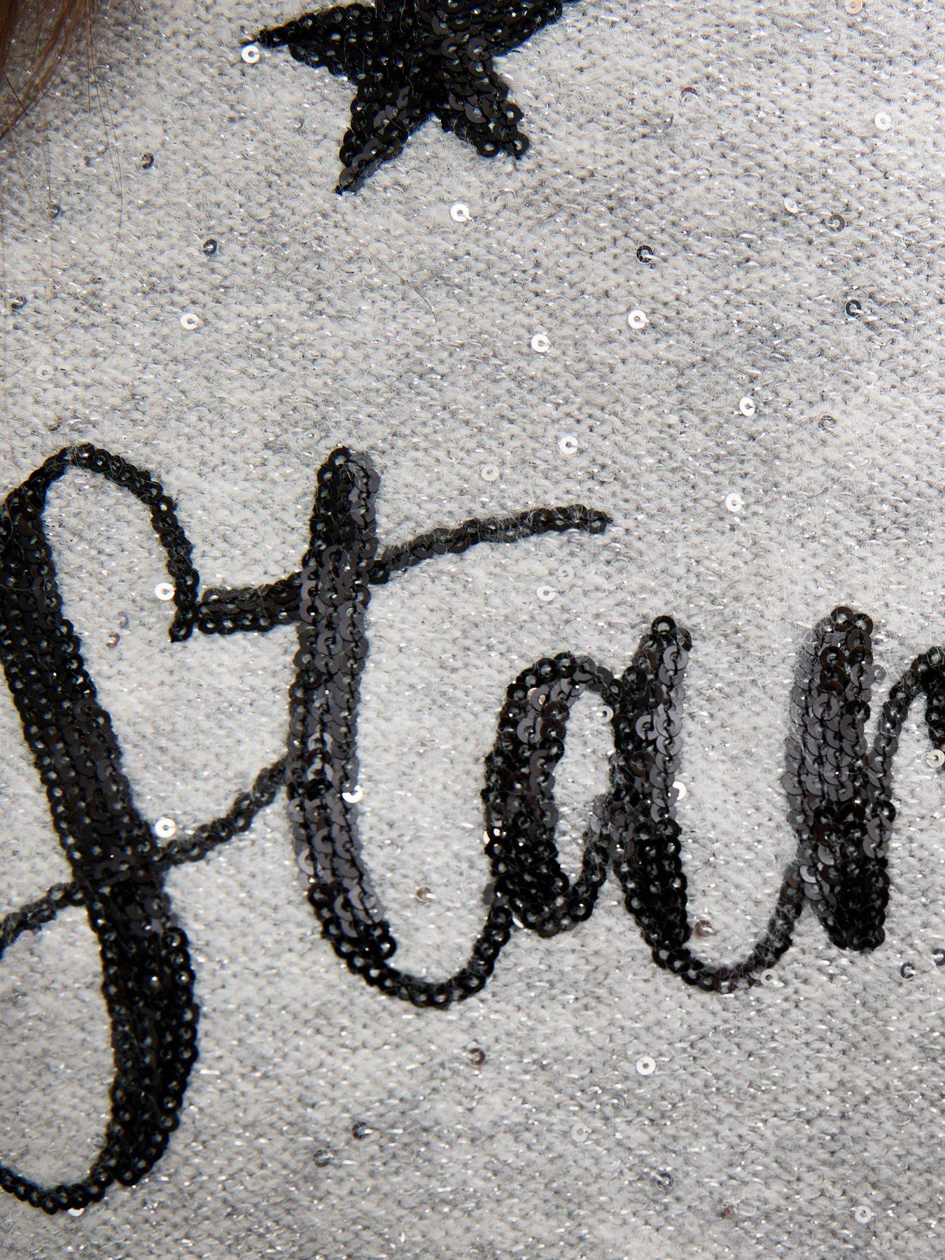 New Look Grey Starry Night Slogan High Neck Jumper - Print | Very