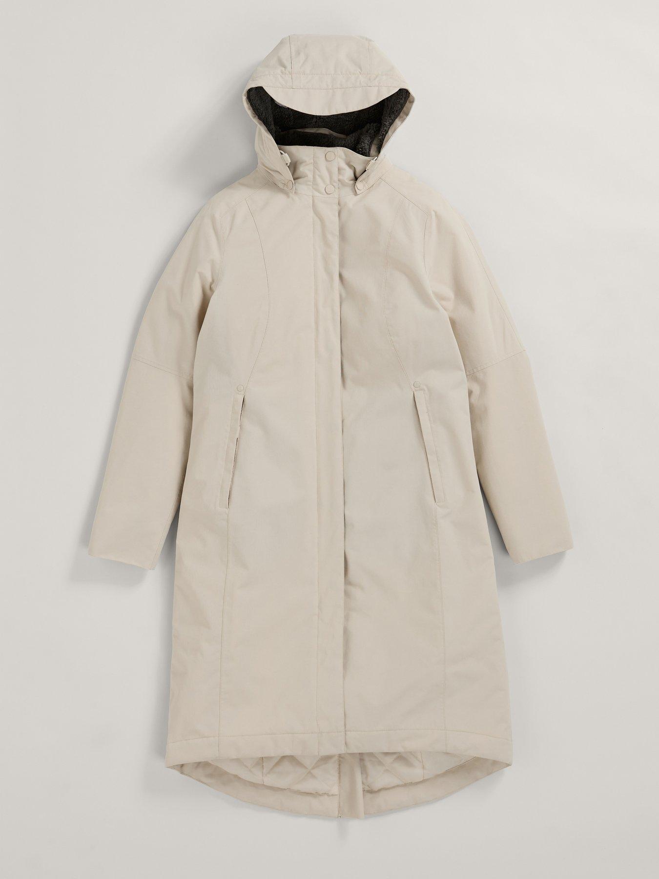 Seasalt Cornwall Long Line Hooded Raincoat - Cream | Very