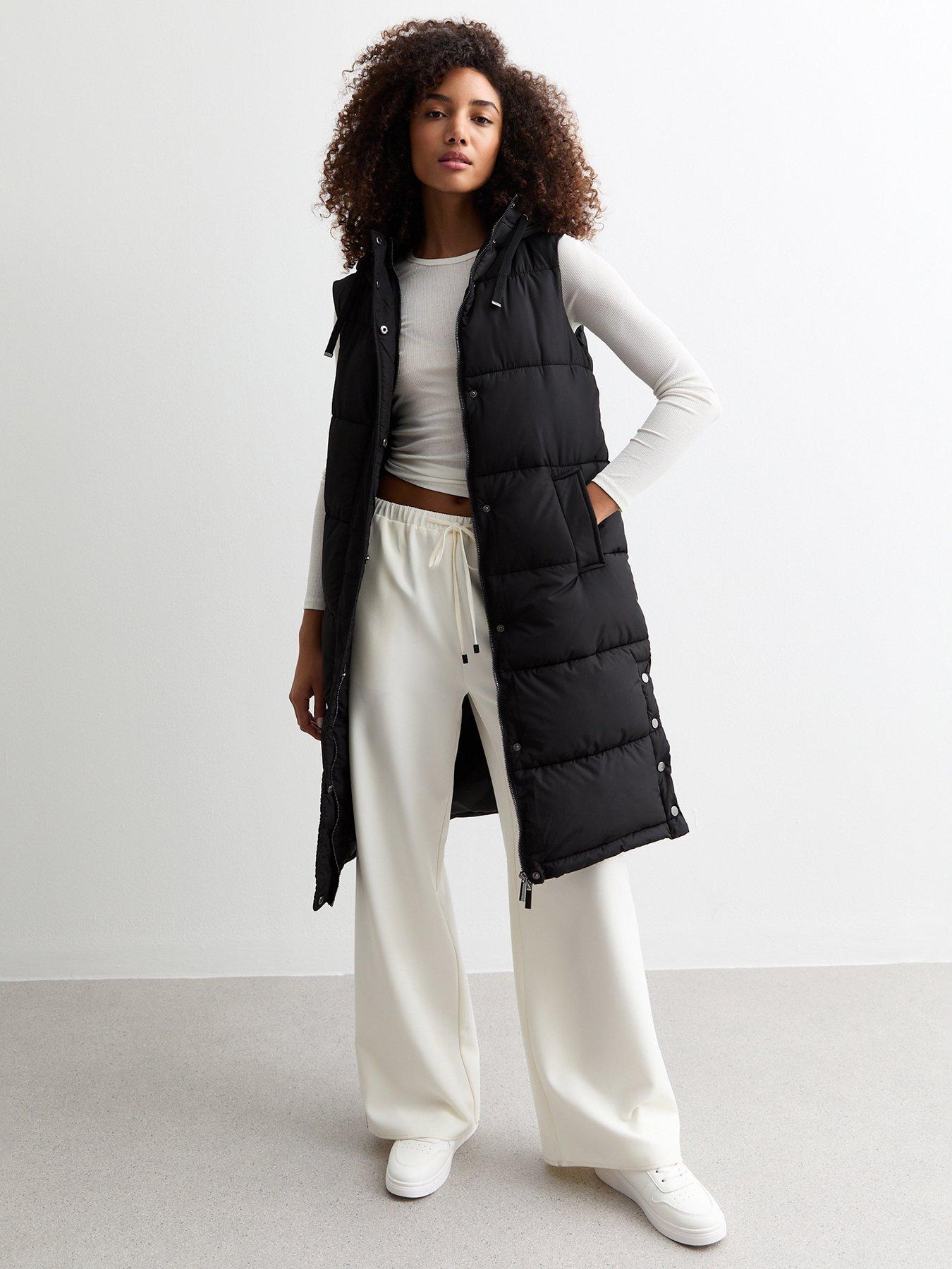 New Look Hooded Longline Puffer Gilet - Black | Very