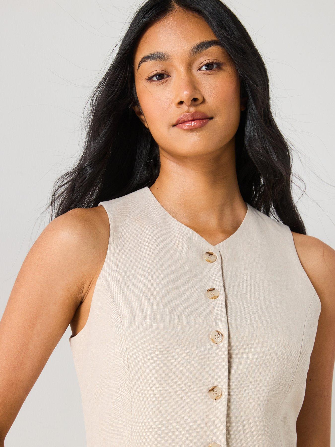 Tommy Hilfiger Linen Sleeveless Mini Dress - Beige | Very