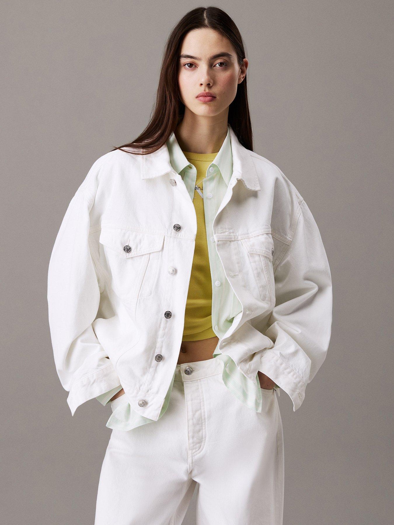 Calvin Klein Jeans Boxy Denim Jacket - White | Very