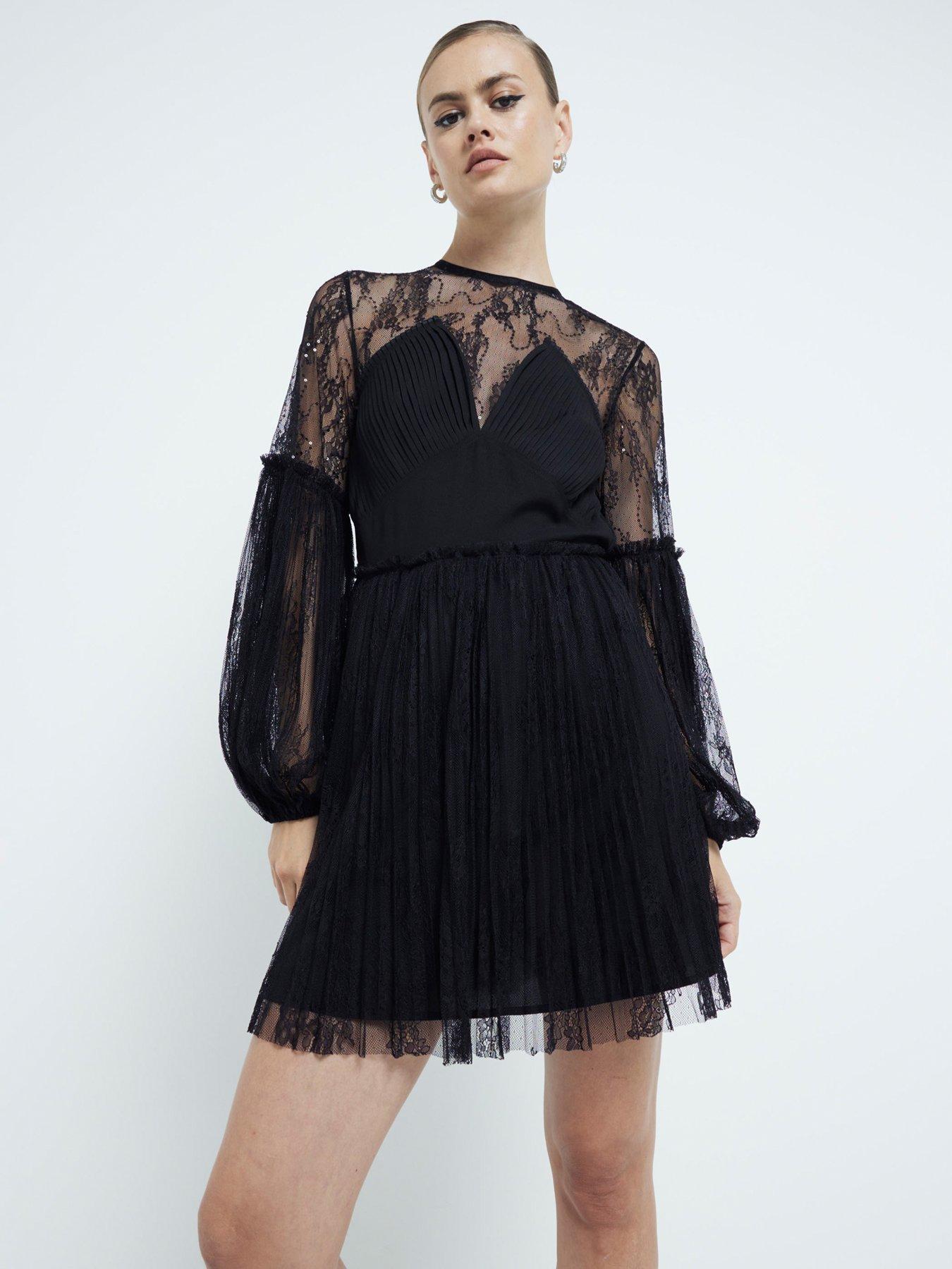 River Island Lace Hybrid Dress - Black | Very