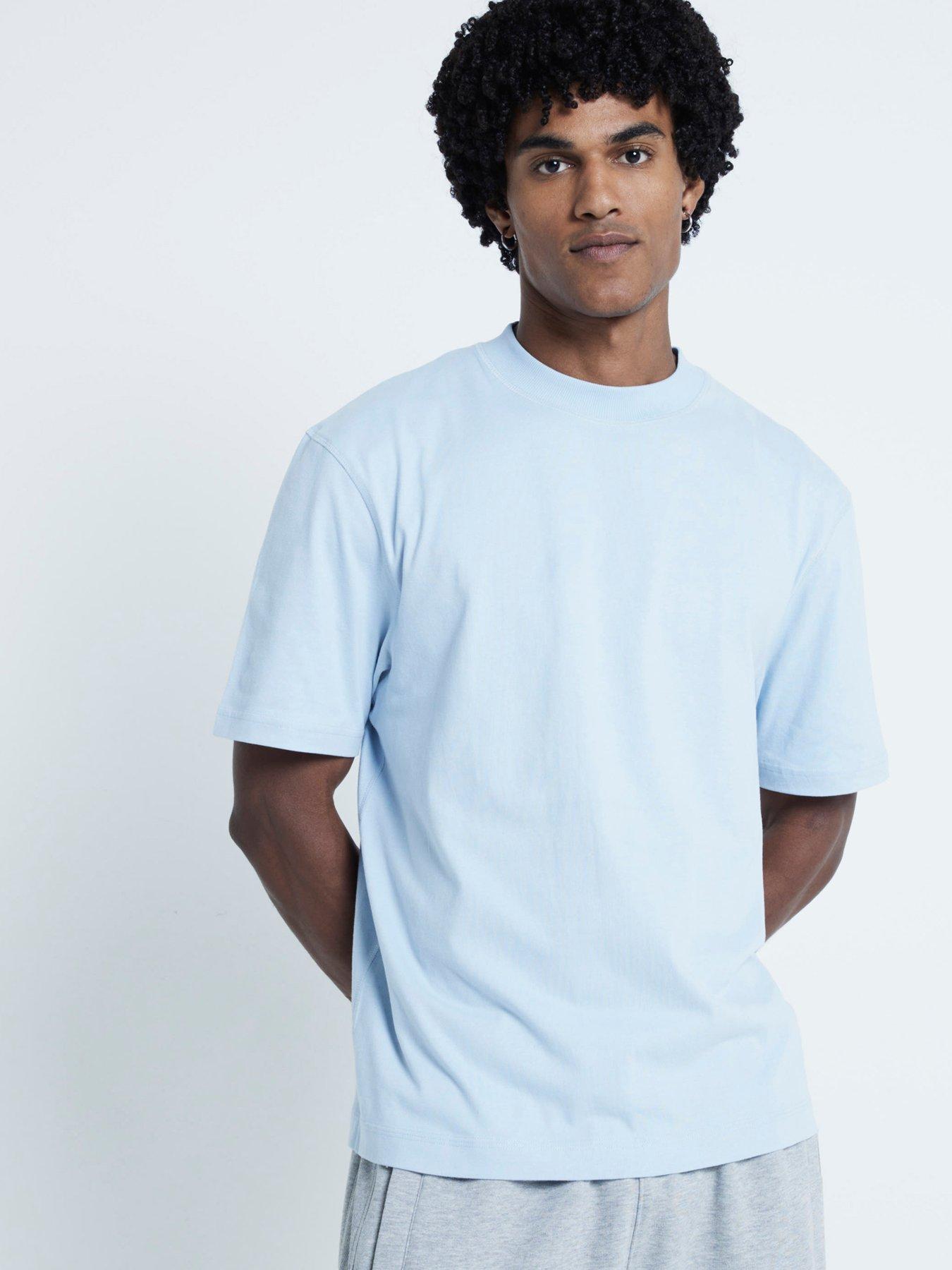River Island Short Sleeve RI Studio Regular Fit T-Shirt - Light Blue | Very
