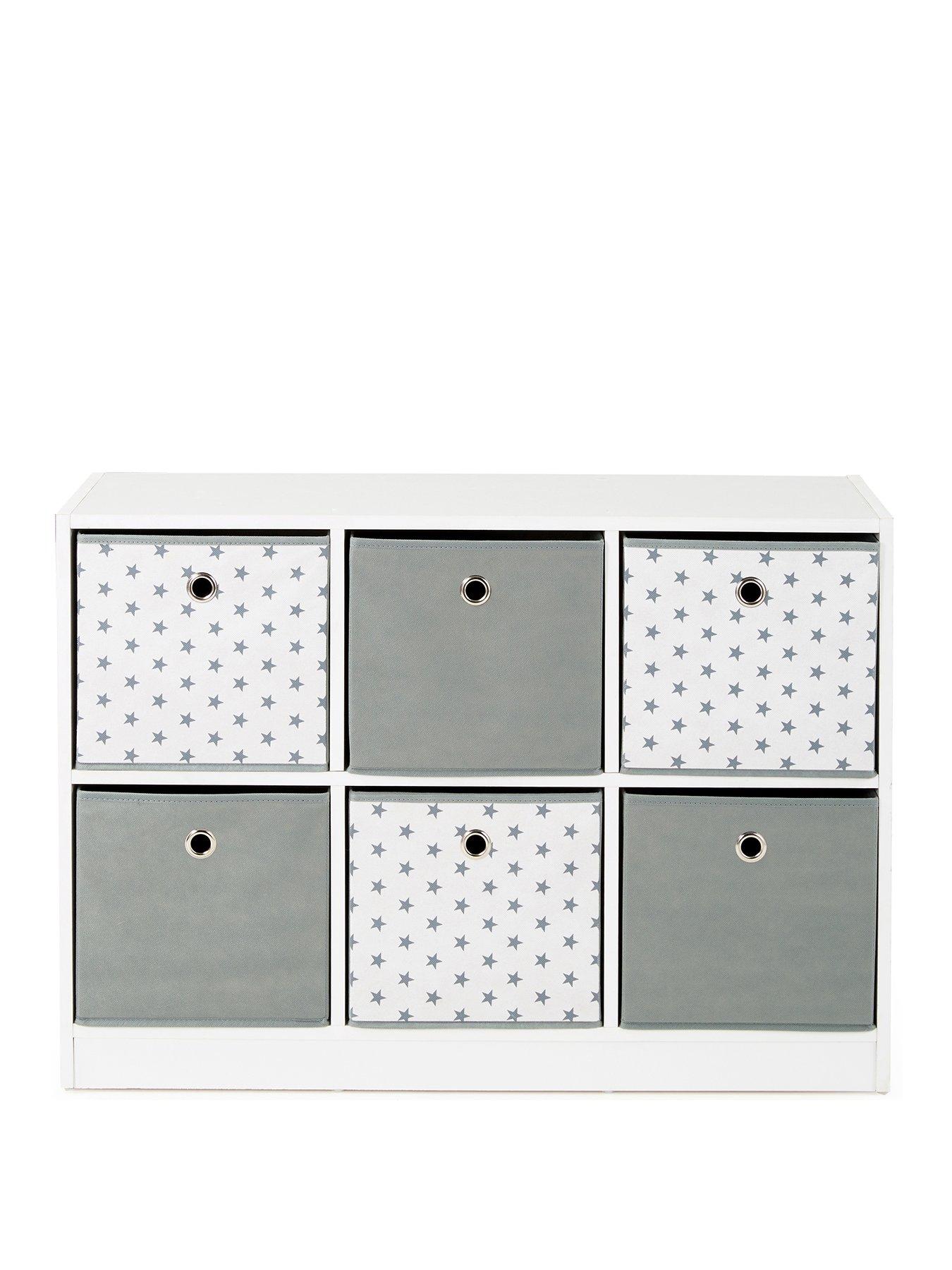 Very Home 6 Cube Storage Unit with Boxes - Grey/Stars - FSC® Certified ...