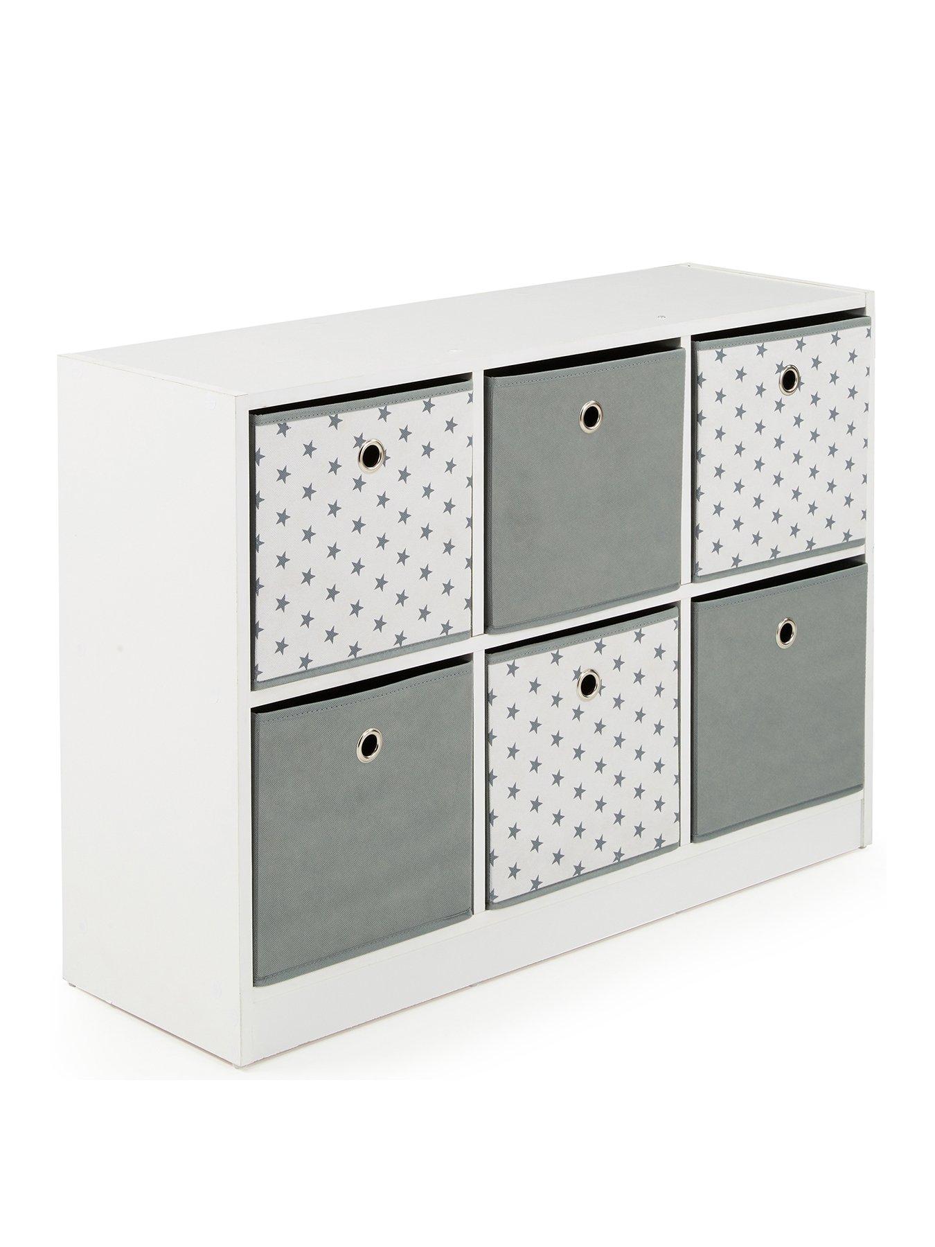 Very Home 6 Cube Storage Unit with Boxes - Grey/Stars - FSC® Certified ...