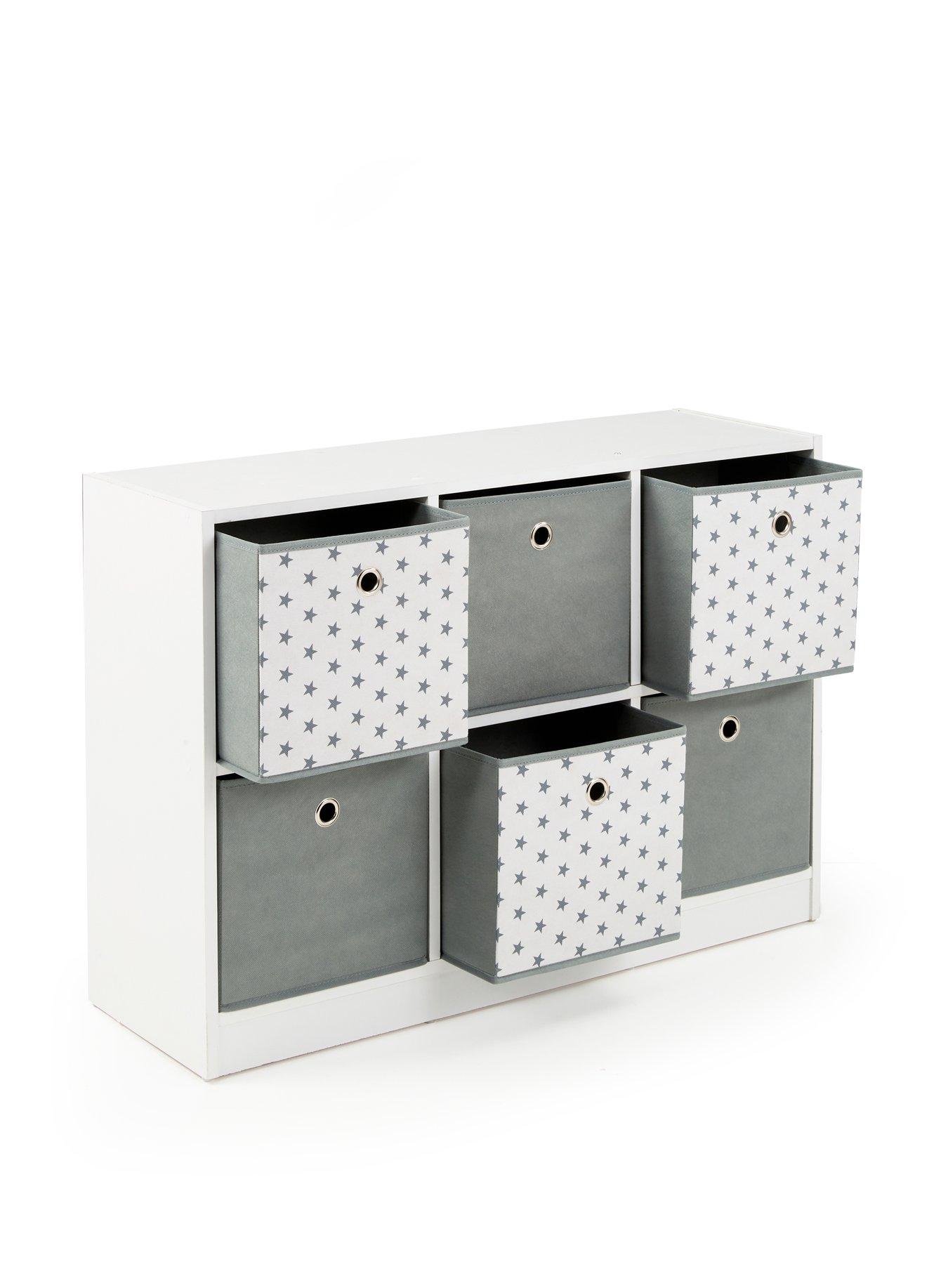 Very Home 6 Cube Storage Unit with Boxes - Grey/Stars - FSC® Certified ...