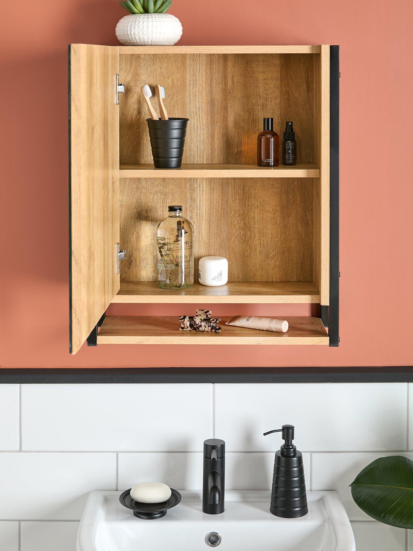 Very Home Larson Mirrored Bathroom Wall Cabinet - Dark Oak - FSC ...