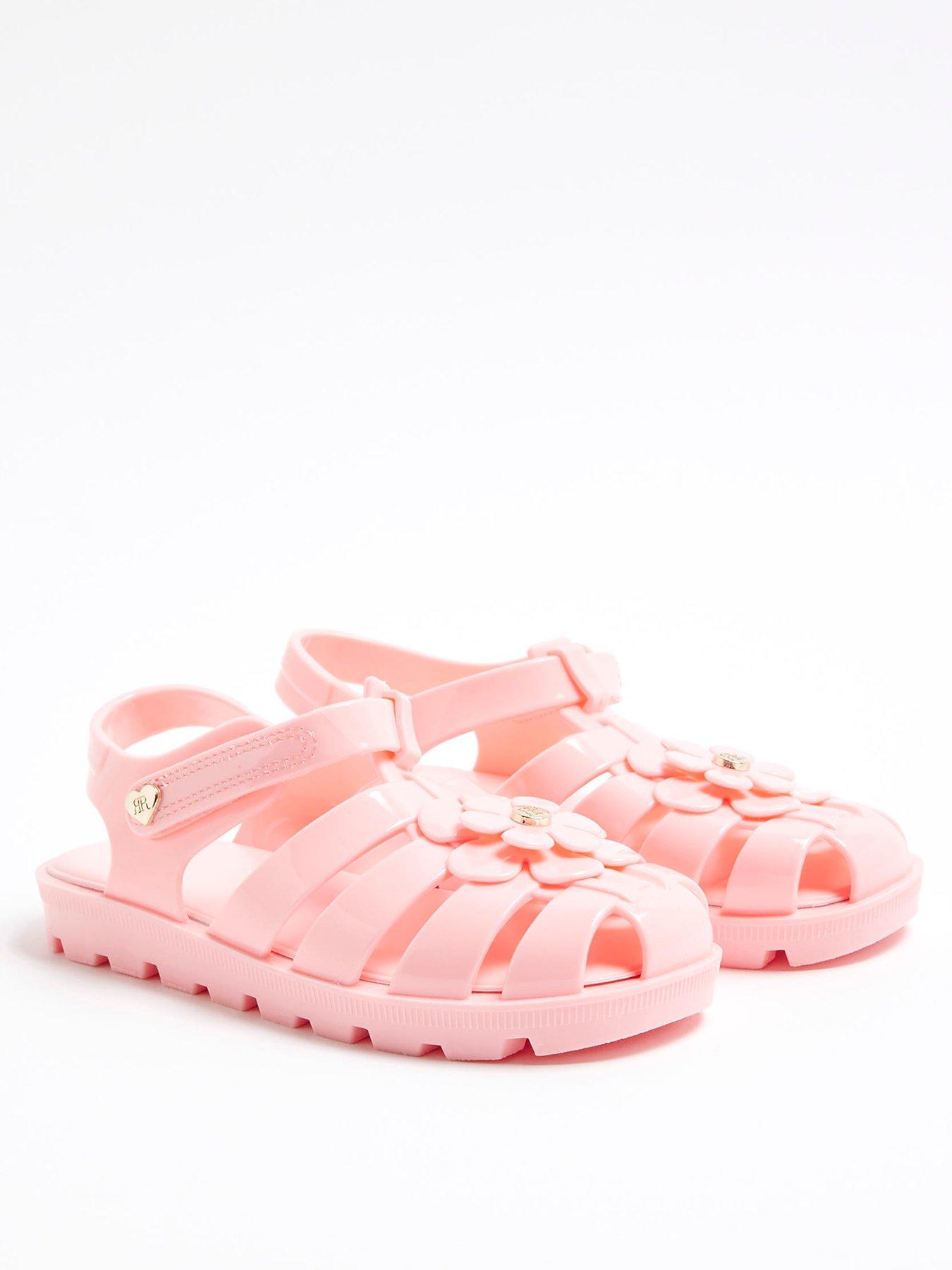 River Island Mini Mini Girls Floral Jelly Sandals - Light Pink | Very