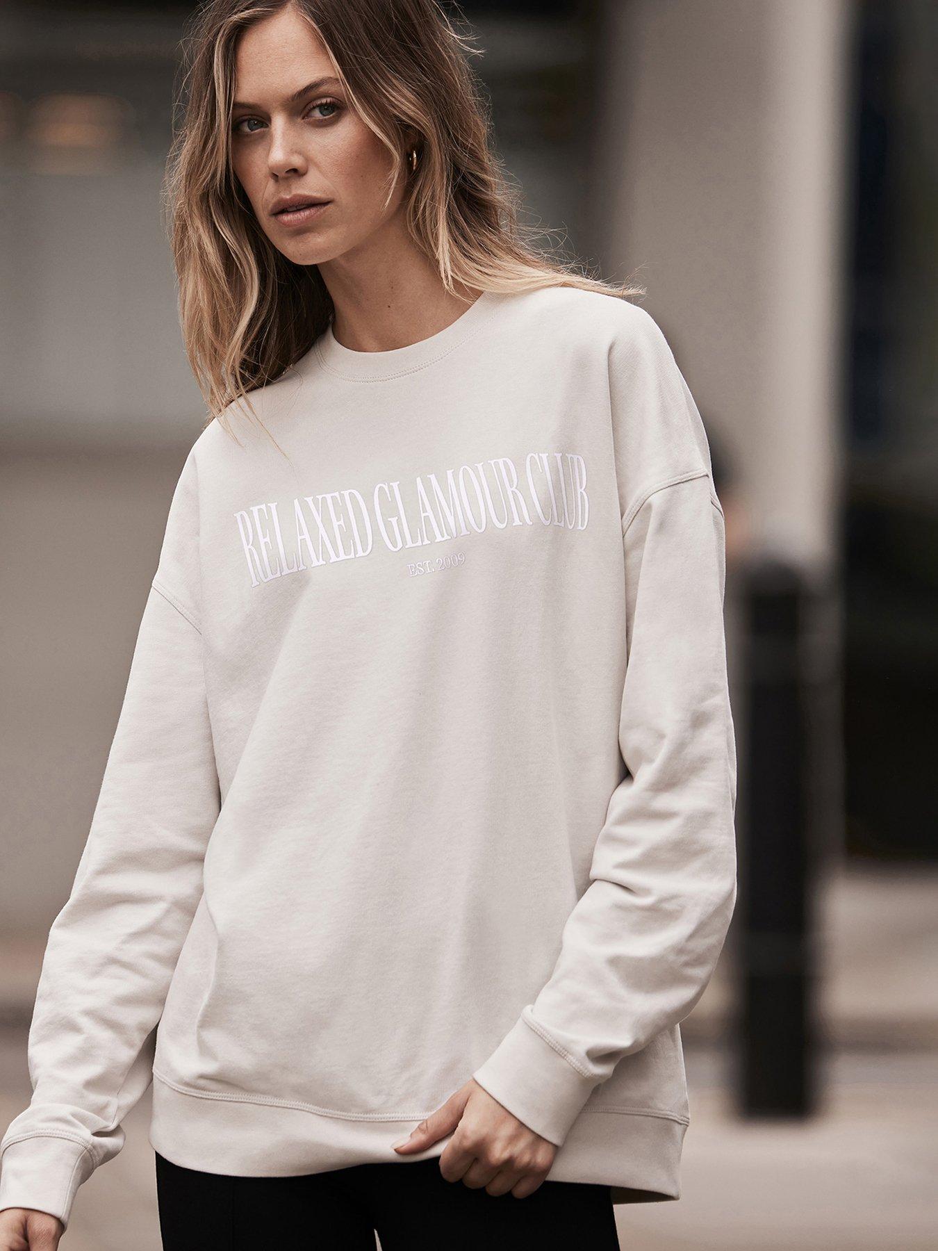 Mint Velvet Relaxed Glamour Sweat - Natural | Very