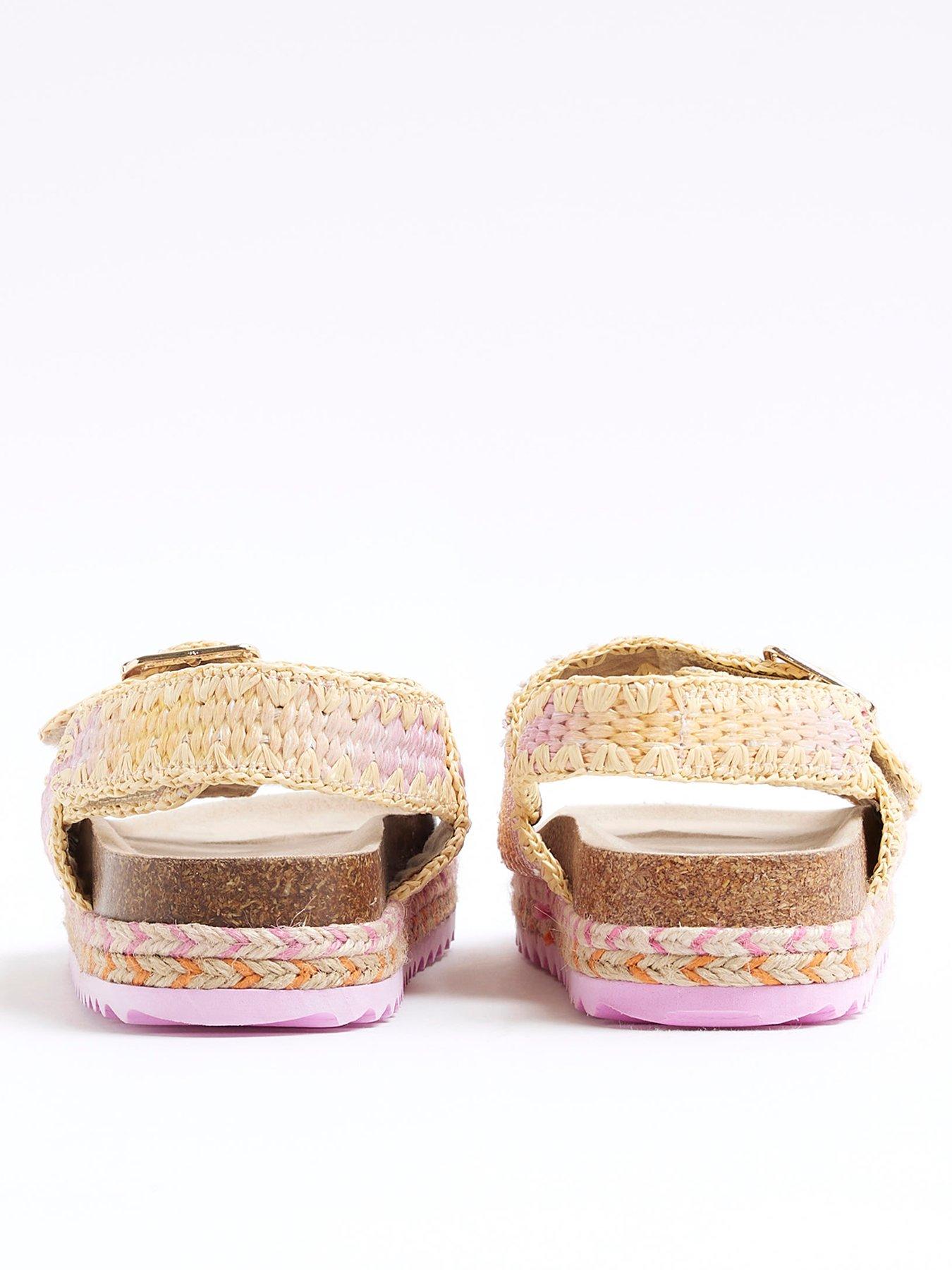 River Island Older Girls Ombre Raffia Sandals - Light Pink | Very