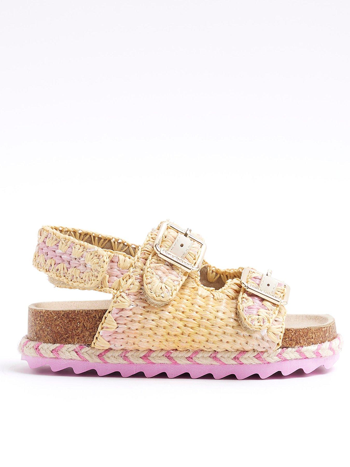 River Island Mini Girls Ombre Raffia Sandals - Pink | Very
