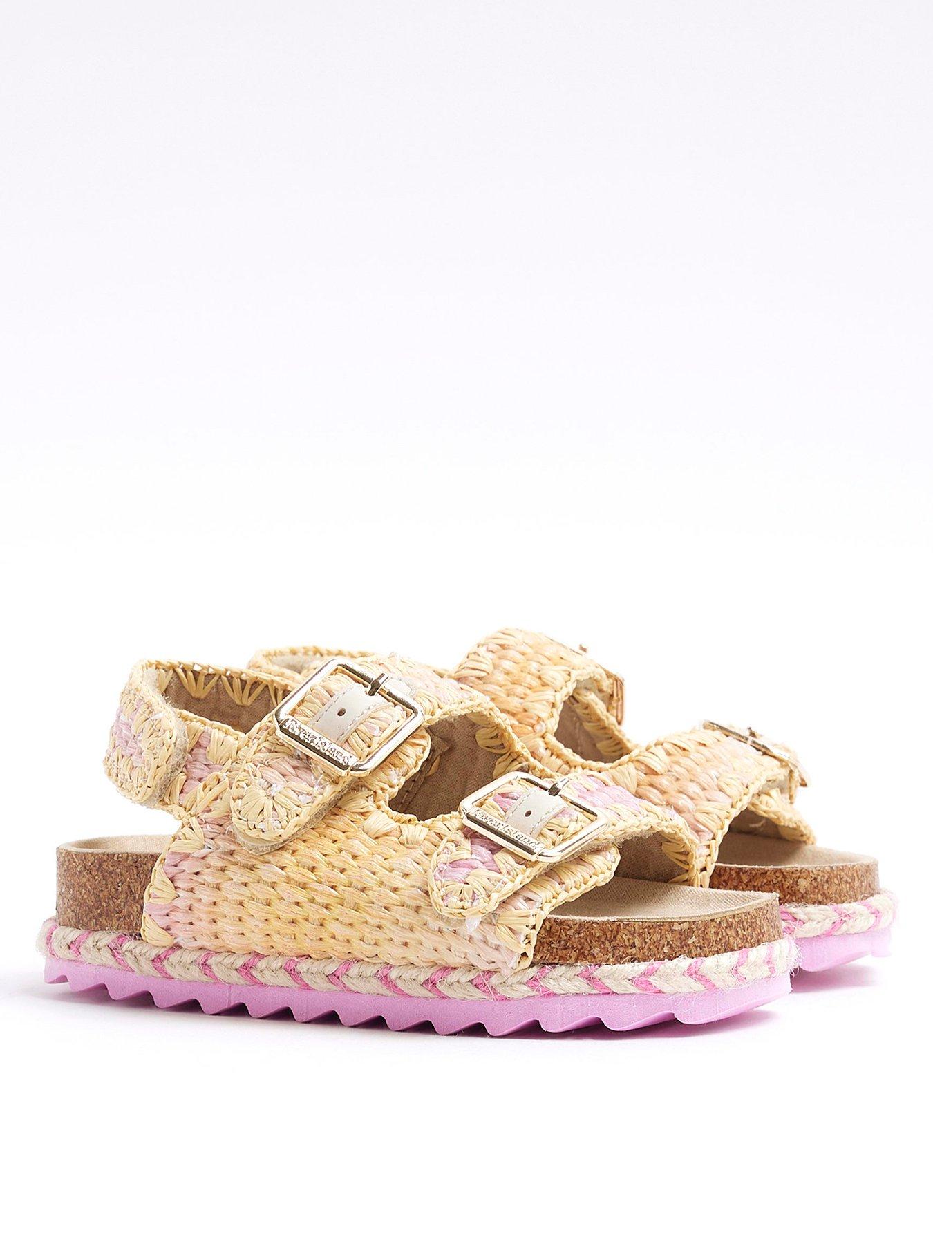 River Island Mini Girls Ombre Raffia Sandals - Pink | Very