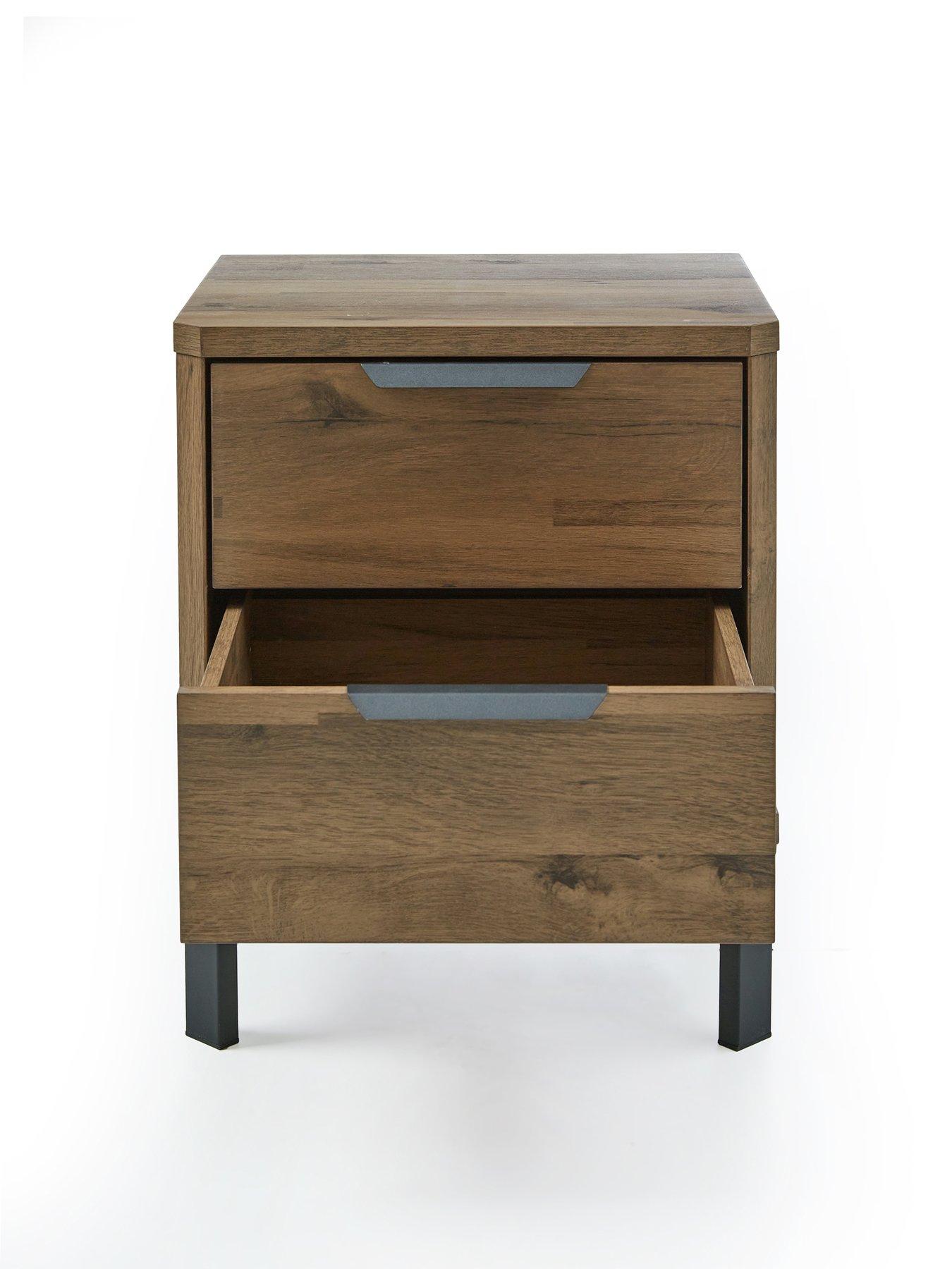 Very Home Harlem 2 Drawer Bedside Chest - Mid Oak Effect - FSC ...