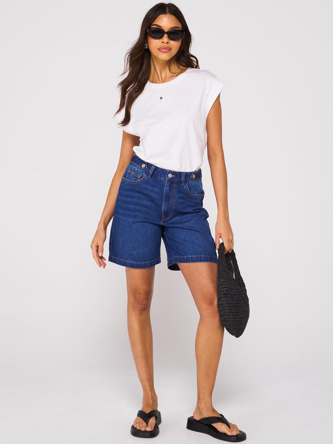 V by Very Denim Longline Shorts - Dark Wash | Very