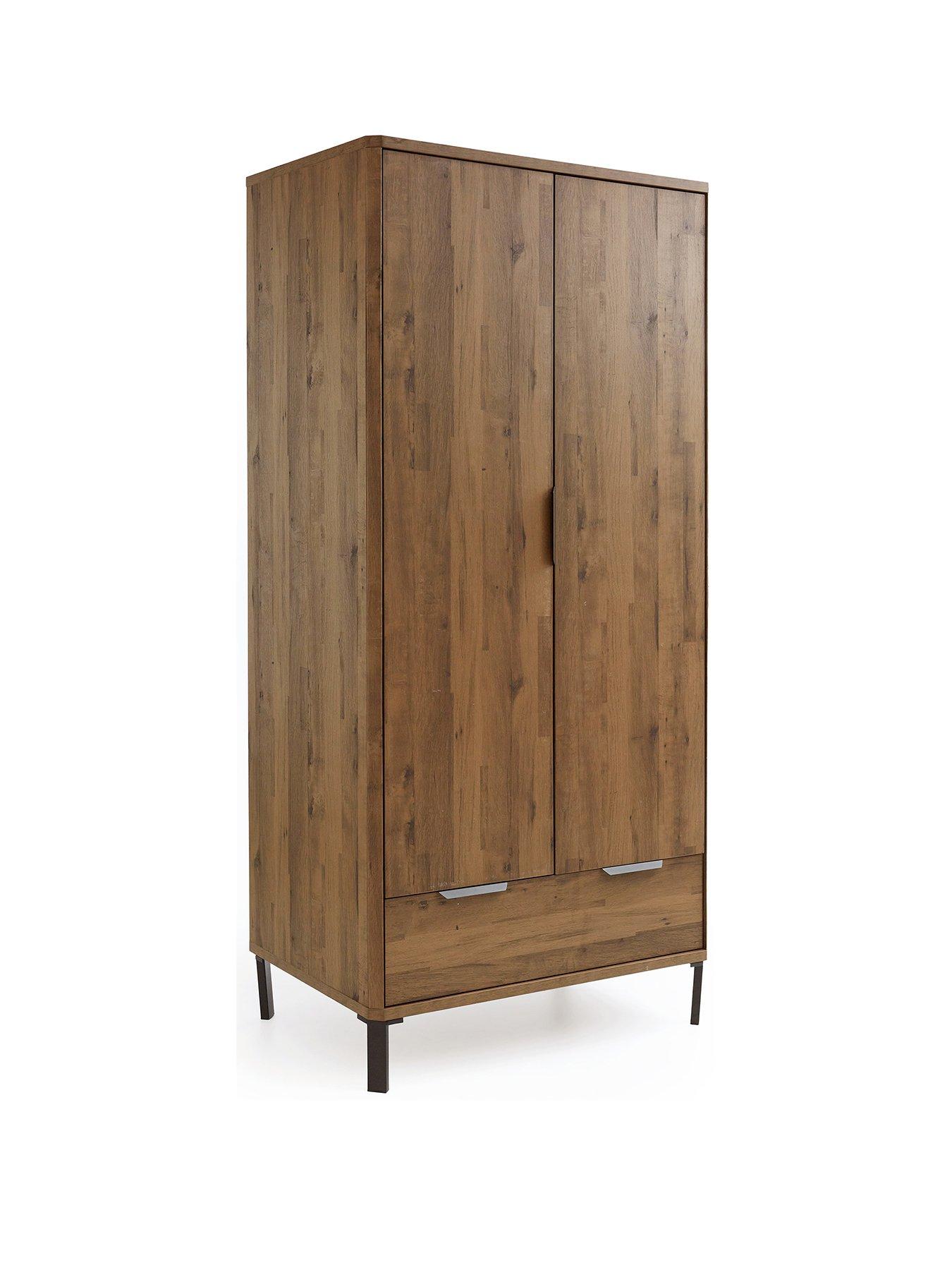The Very Collection Harlem 2 Door, 1 Drawer Wardrobe - Mid Oak Effect ...
