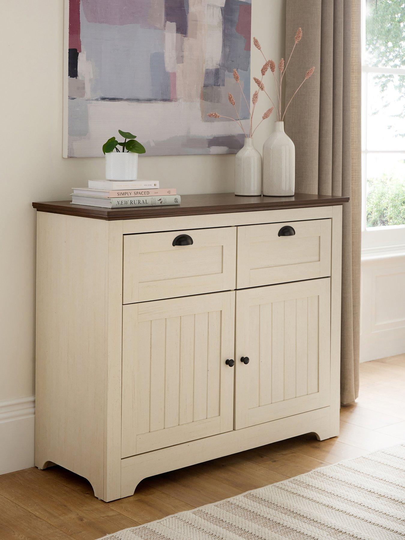 Very Home New Devon Compact Sideboard - Ivory/Walnut - FSC Certified | Very