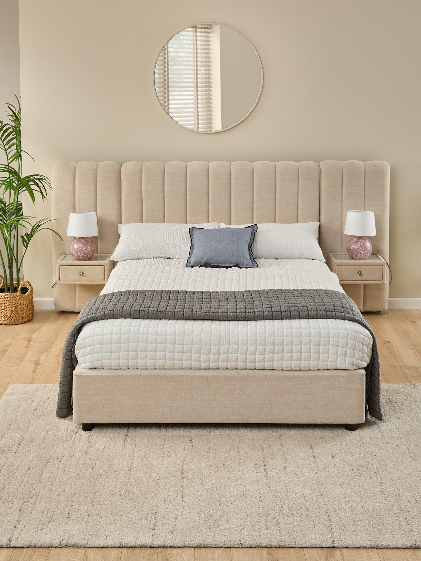 Very Home Amaya Bed with Built-in Side Tables and Mattress Options (Buy ...